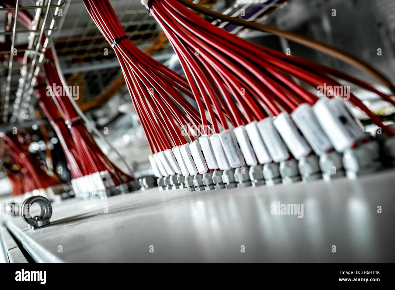 Electricity distribution system, cables to the system, red electric ...