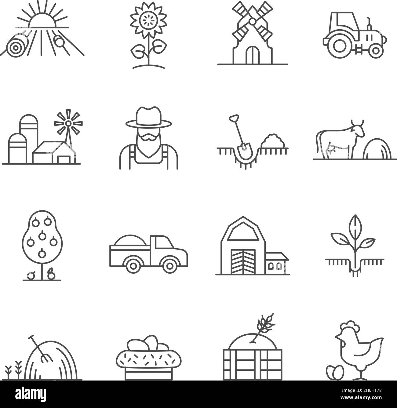 Grain and sunflower field Black and White Stock Photos & Images - Alamy