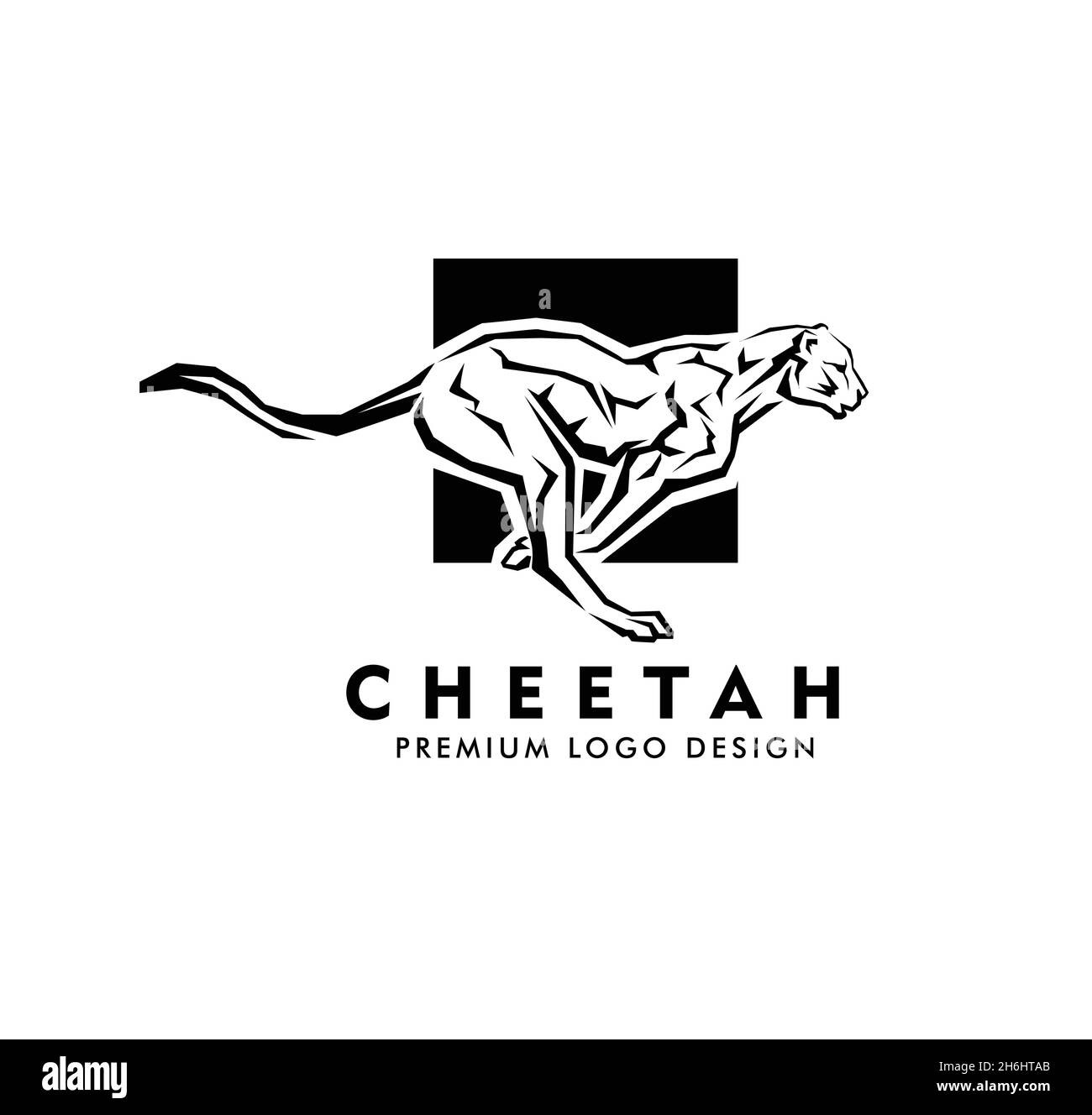 running cheetah vector logo design illustration Stock Vector Image ...