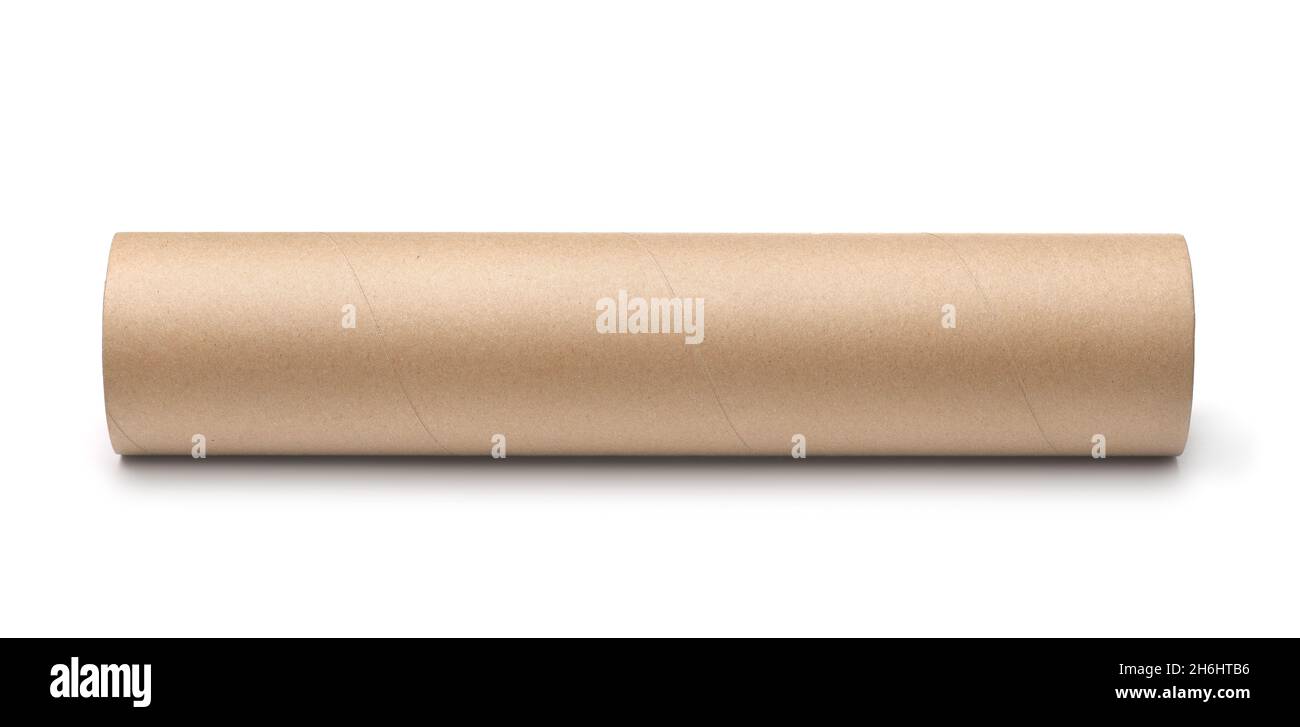 Side view of brown kraft paper core tube isolated on white Stock Photo ...