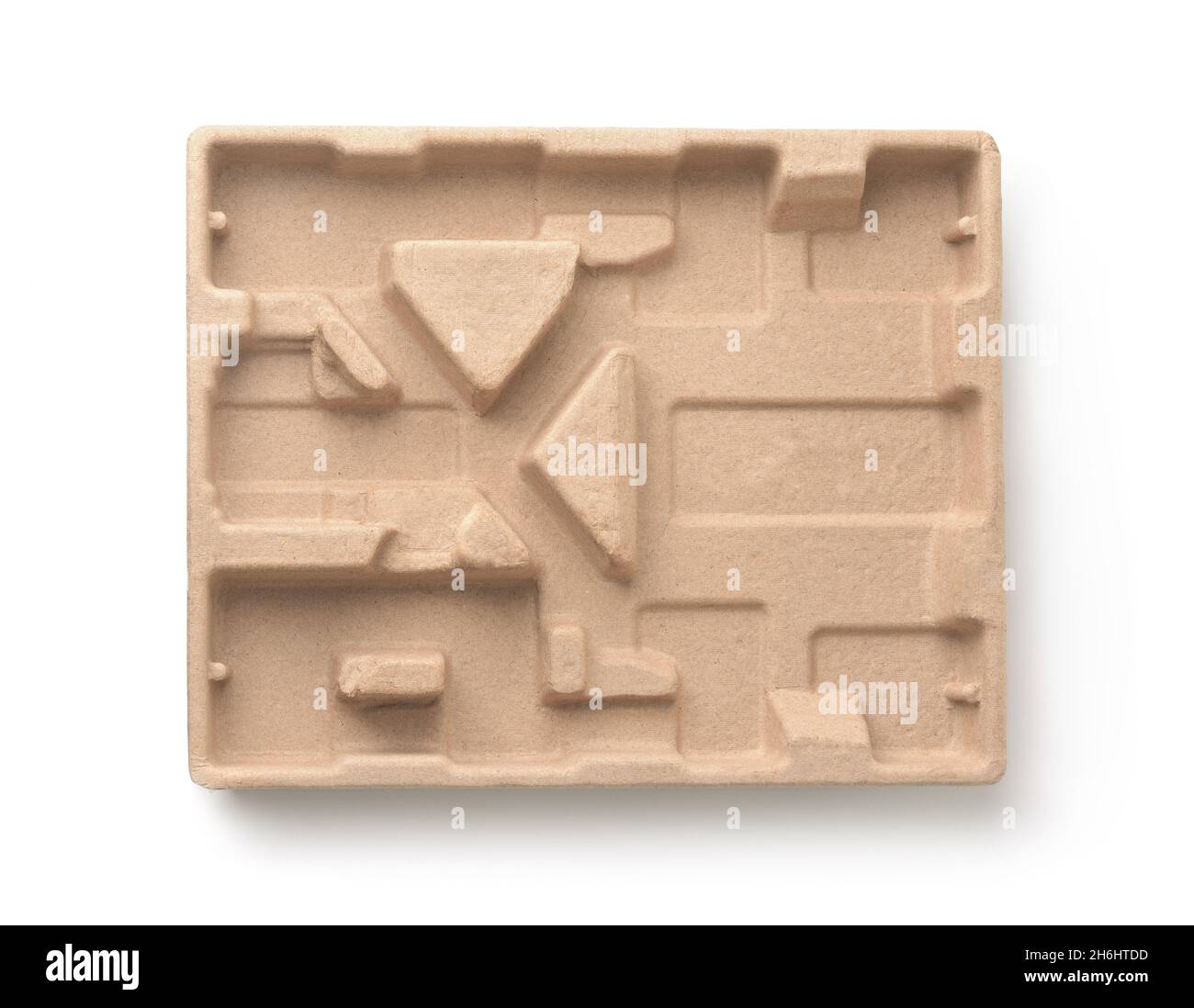 Top view of molded pulp packaging tray isolated on white Stock Photo ...