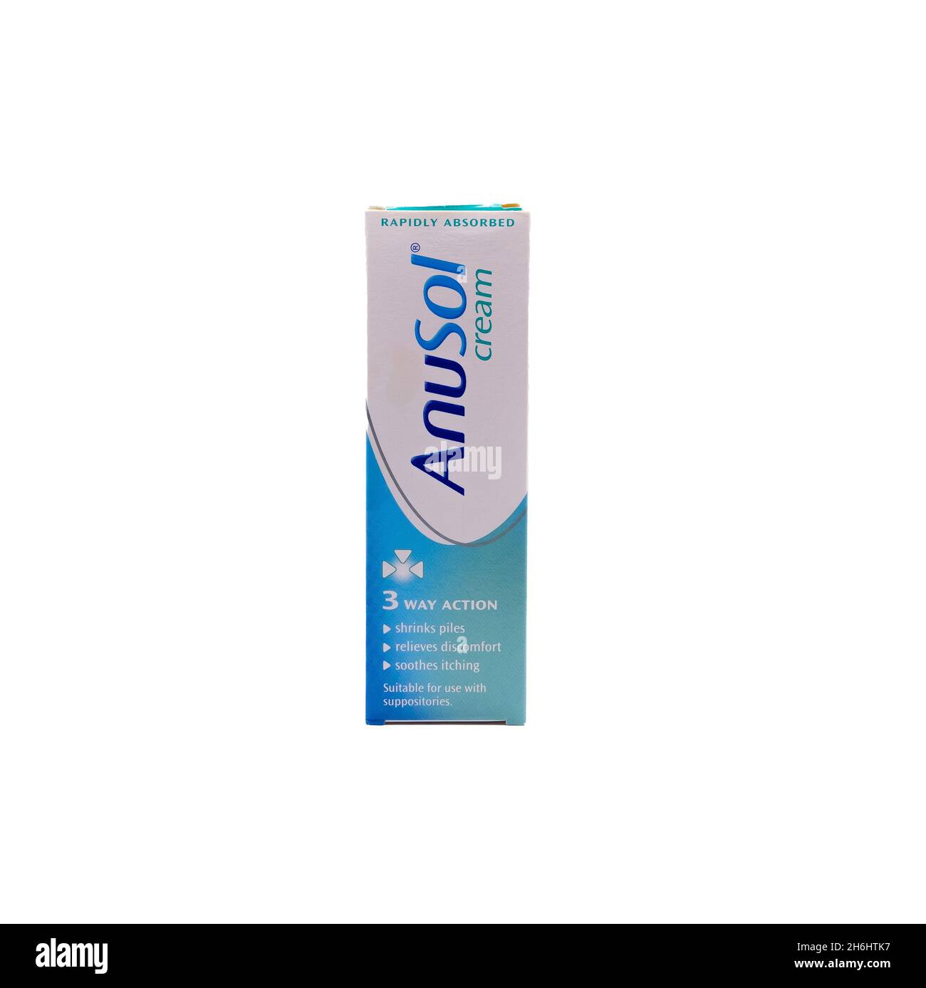 Norwich, Norfolk, UK – November 2014. A box of Anusol pile and ...