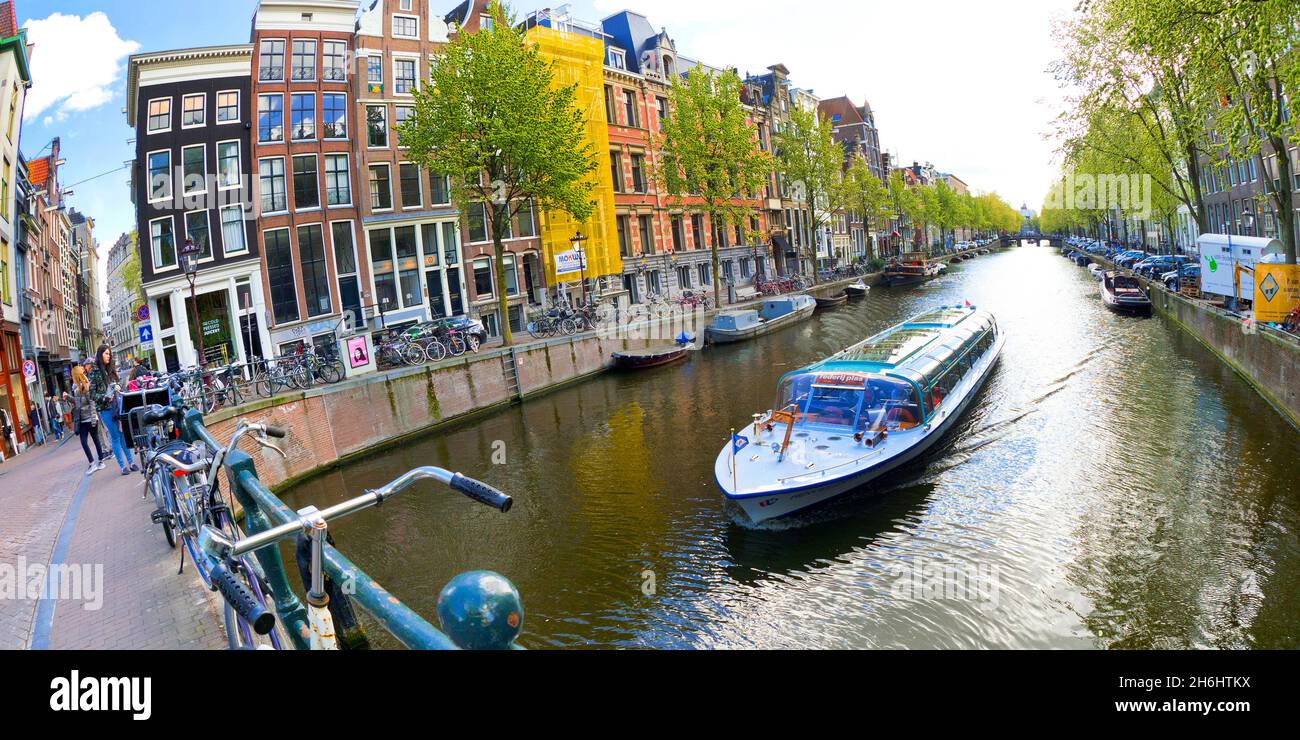 Urban Canal, Street Scene, Amsterdam,Holland, Netherlands, Europe Stock ...