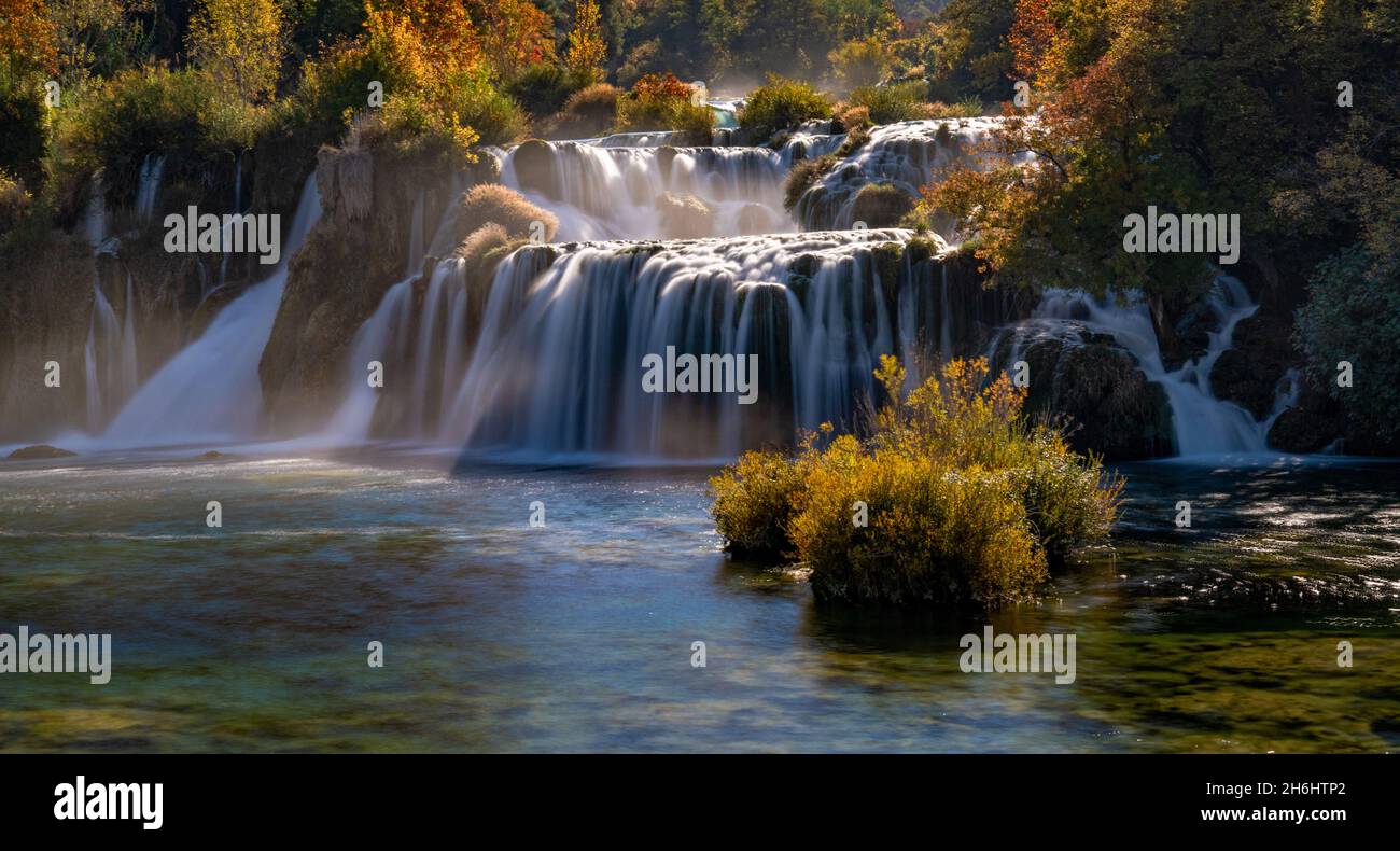 A view of the Skradinksi Buk waterfall in the Krka national park in Croatia during autumn Stock ...