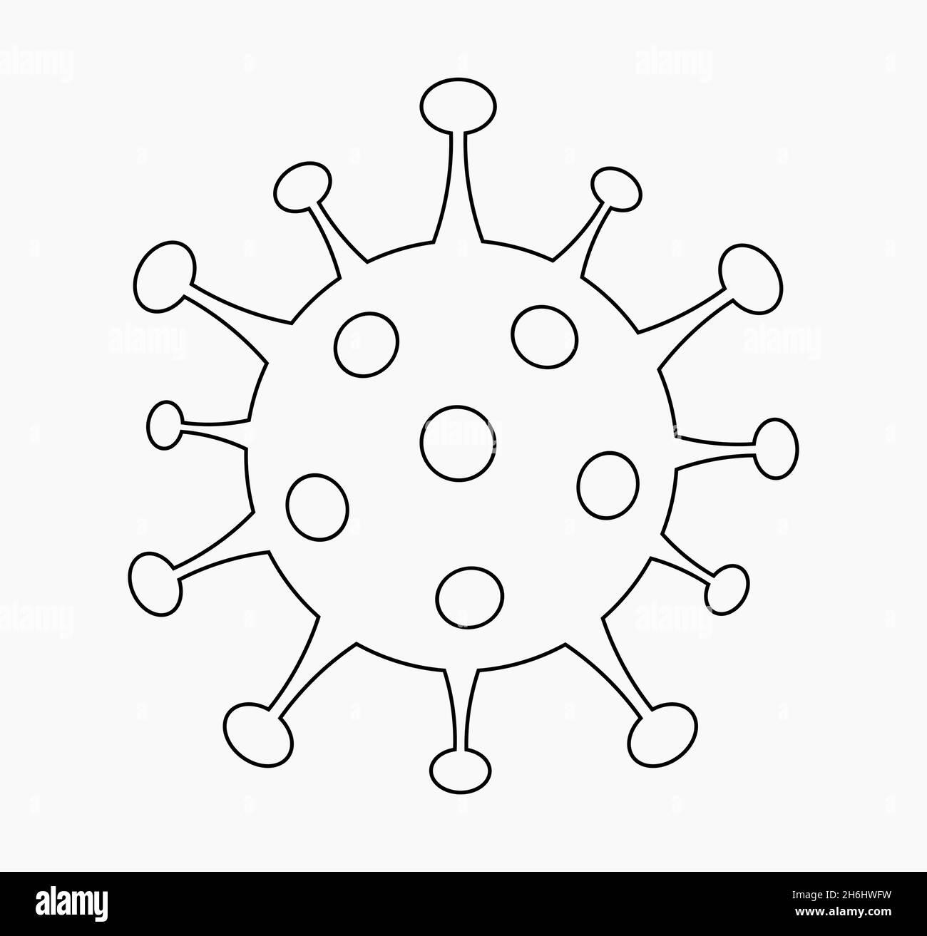 Coronavirus virus outline shape icon. COVID-19 pandemic virus. Vector ...