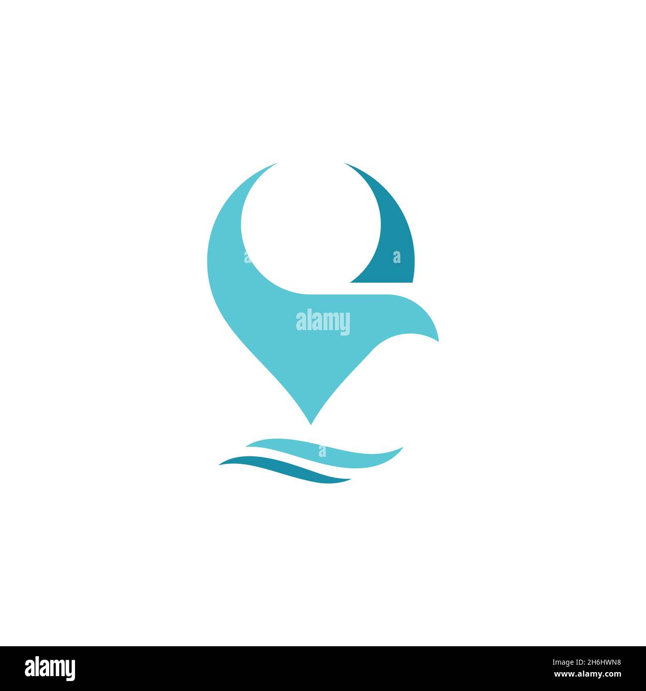 vector design. logo created from combination of bird and Pin navigation ...