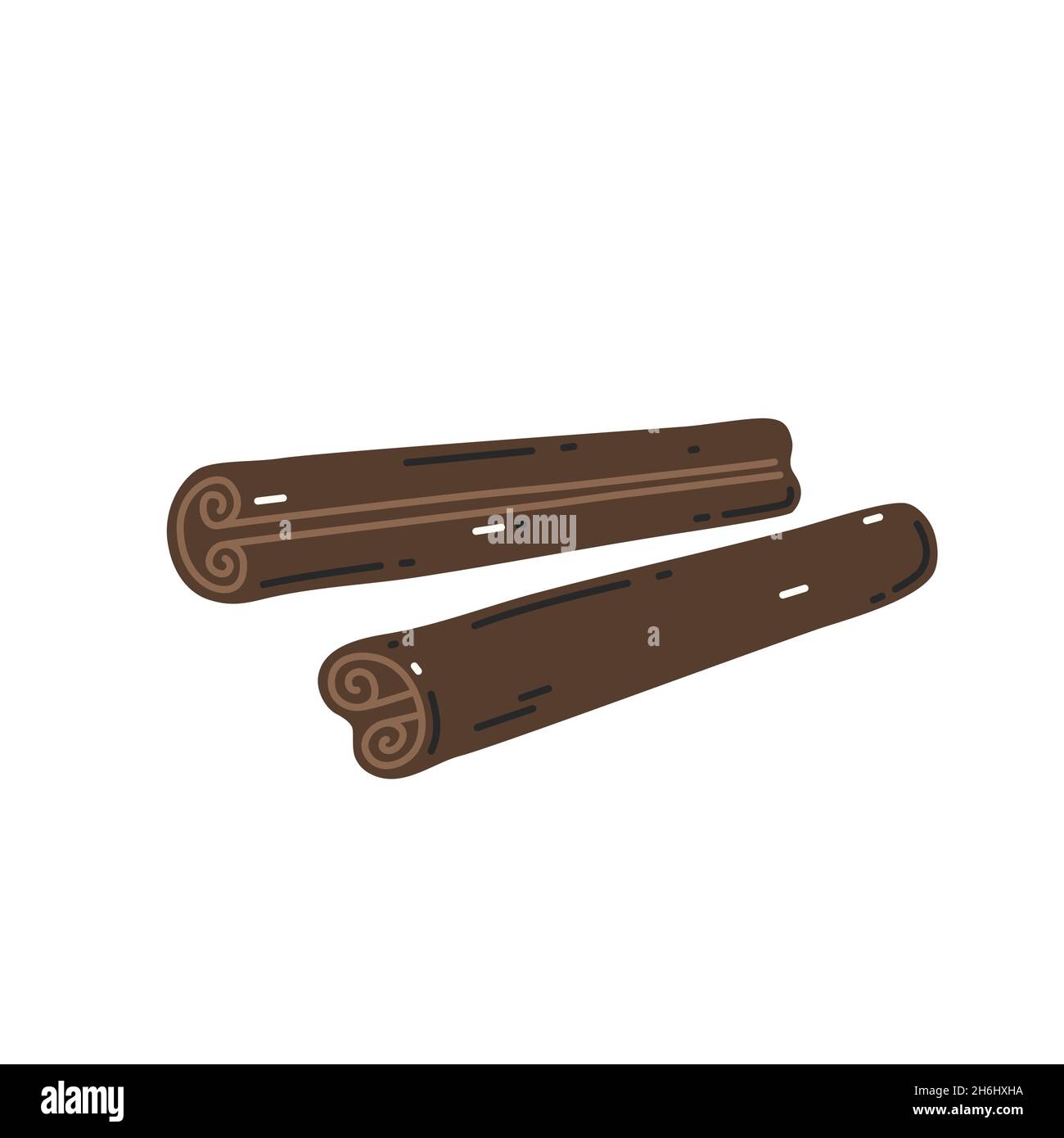 Cinnamon sticks on a white background. Vector flat illustration Stock ...