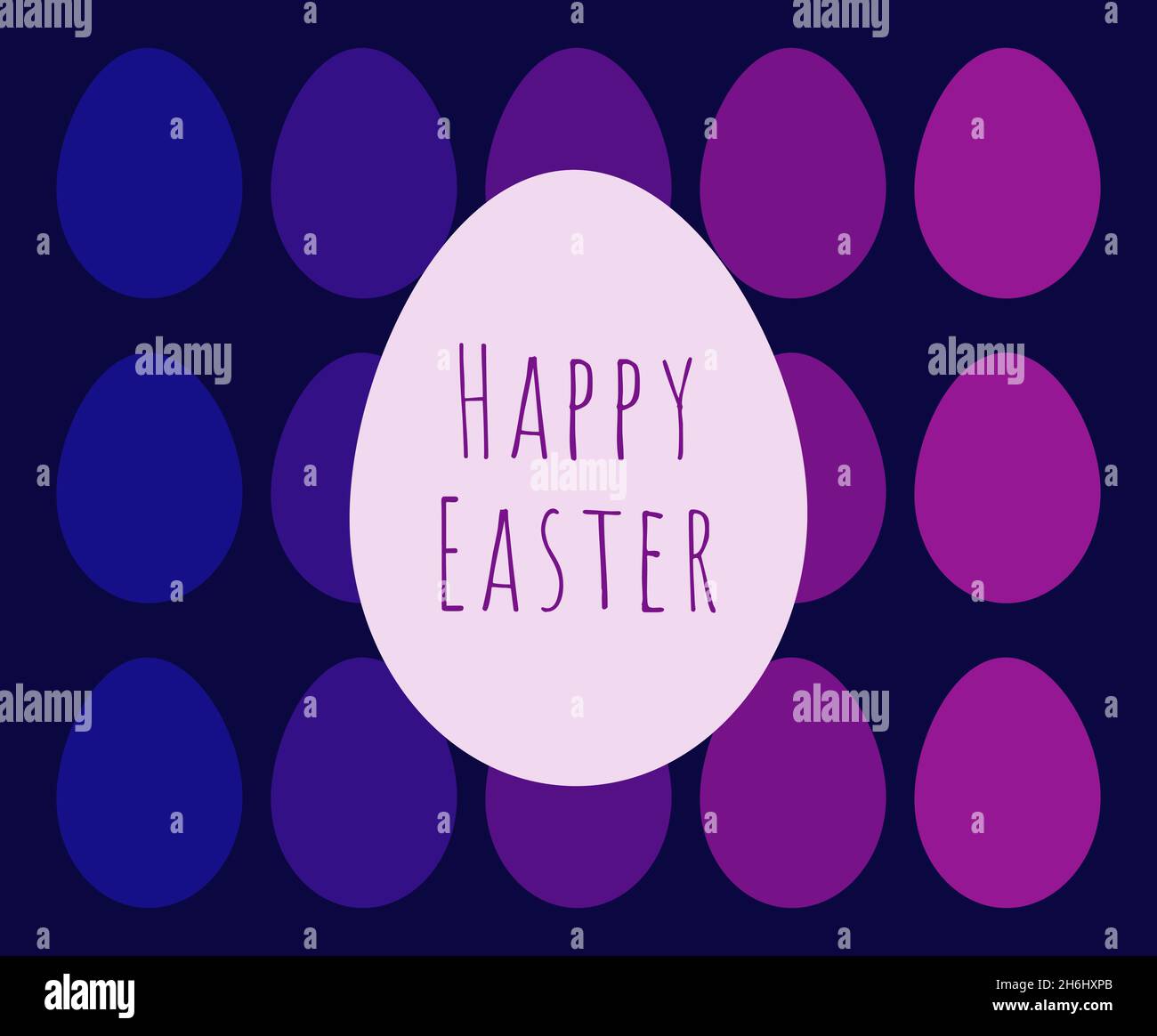 Easter eggs blue and purple card. Happy Easter. Vector illustration ...