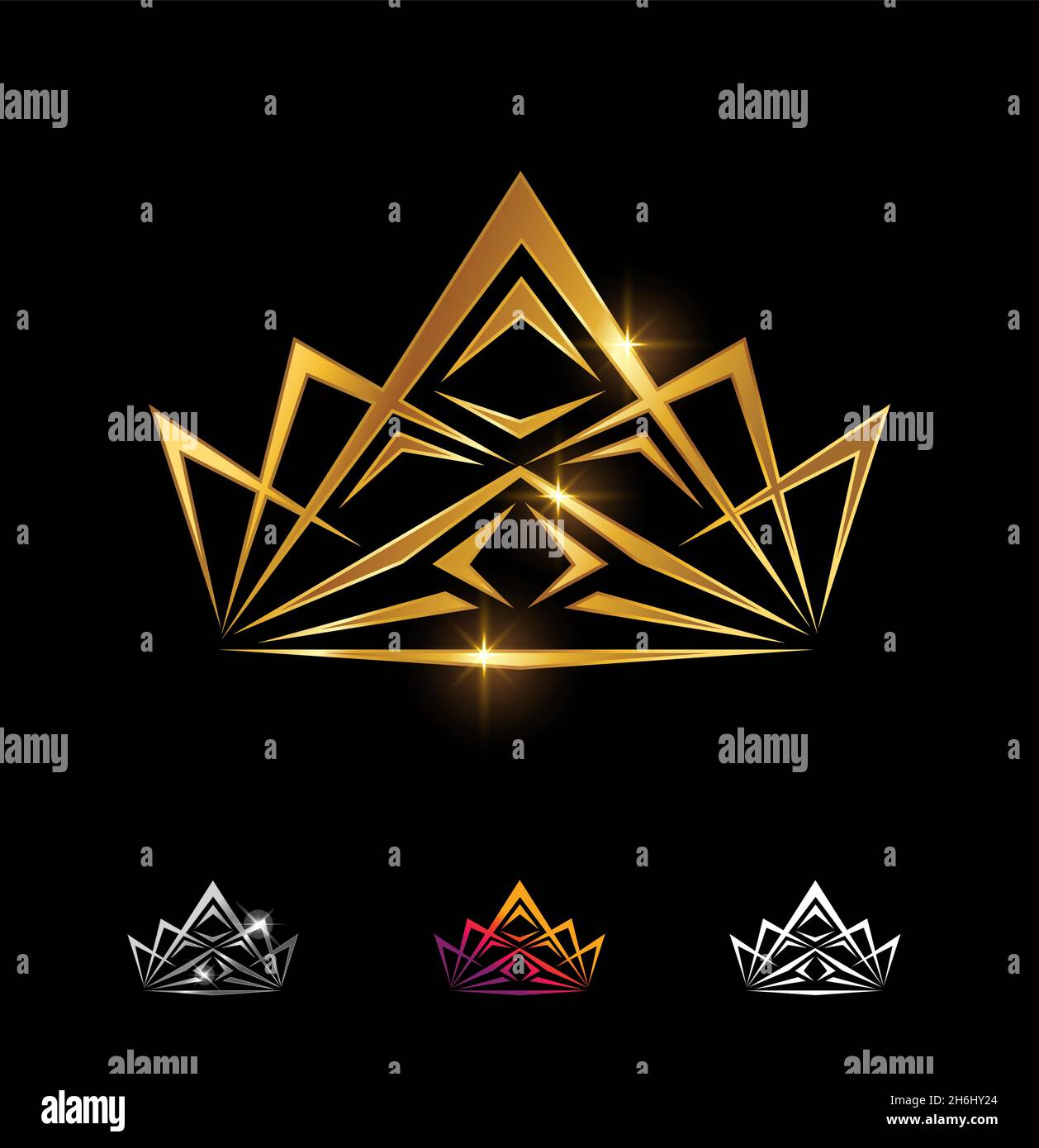 A vector illustration set of Golden Crown Vector Sign Stock Vector ...