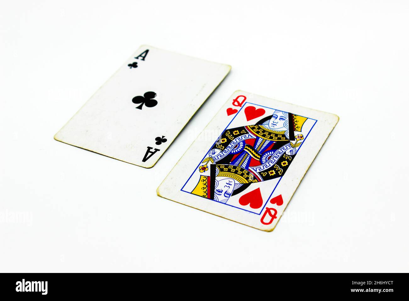 Playing cards on white background with selective focus Stock Photo - Alamy