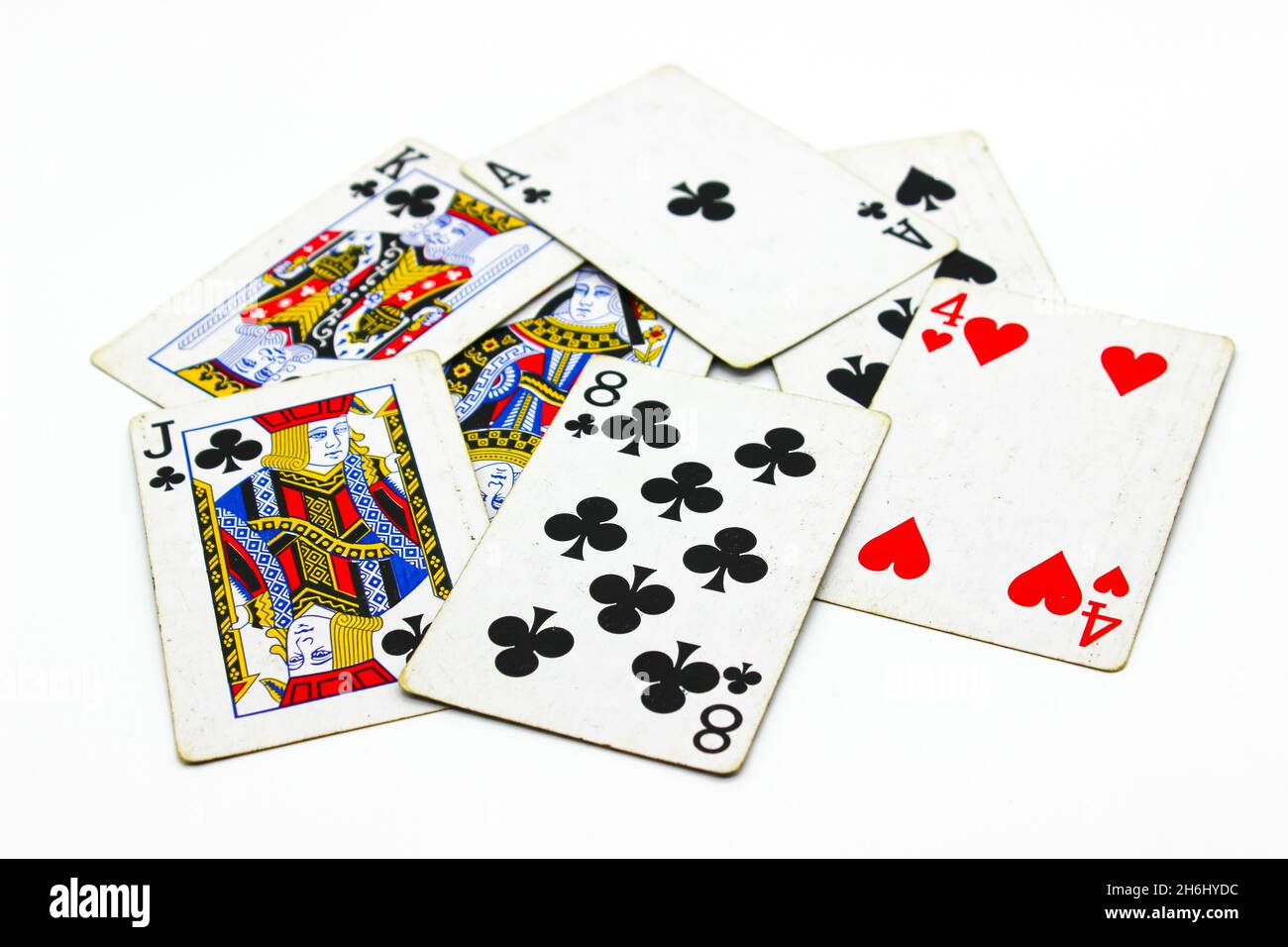 Playing cards on white background with selective focus Stock Photo - Alamy