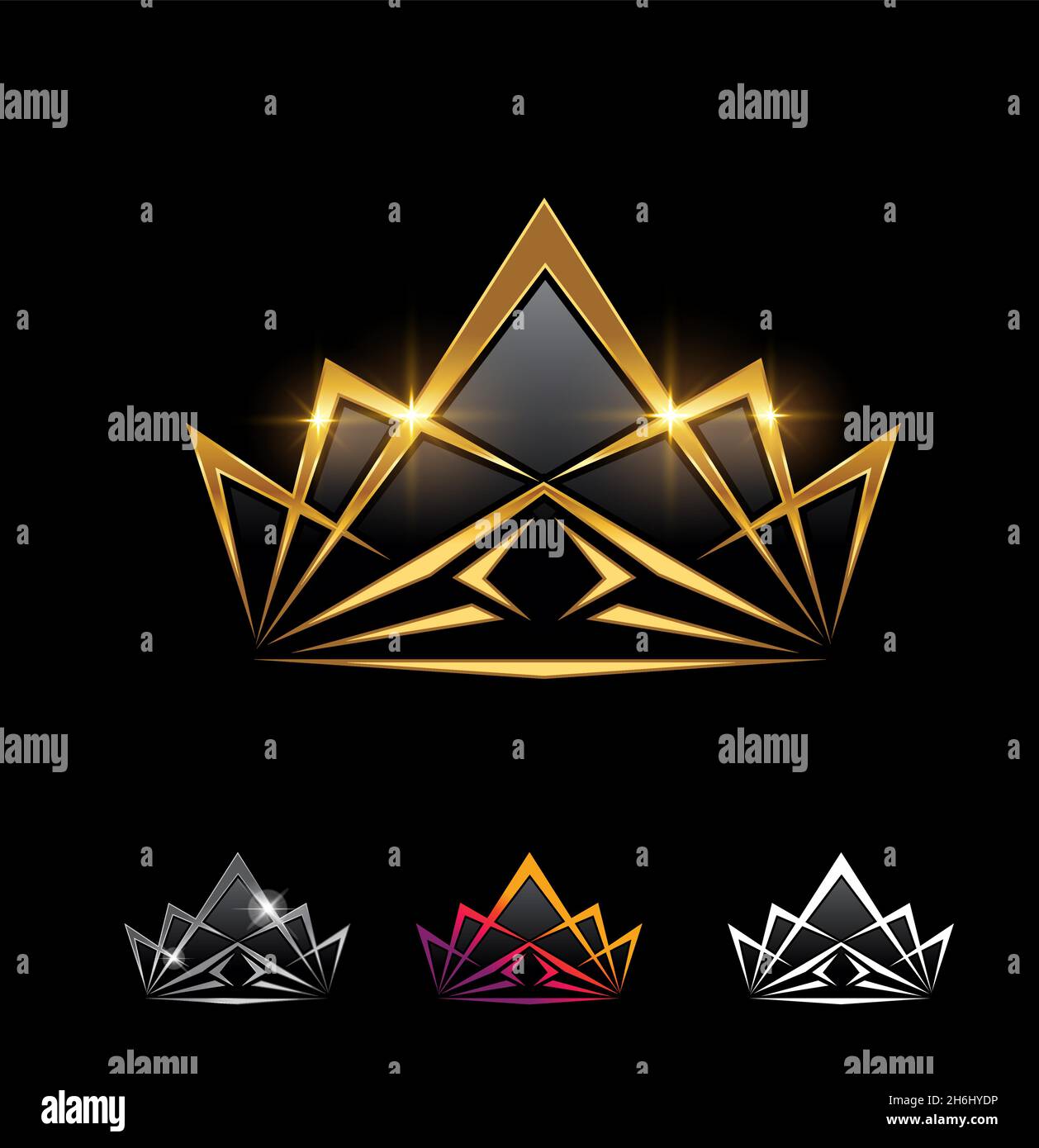 A vector illuistration set of Golden Crown Vector Sign Stock Vector ...