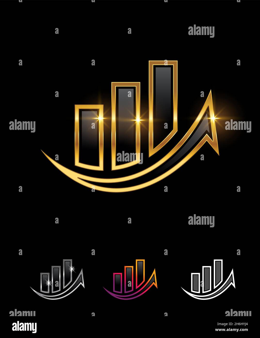 A vector illustration set of Golden Business Finance Premium Company ...
