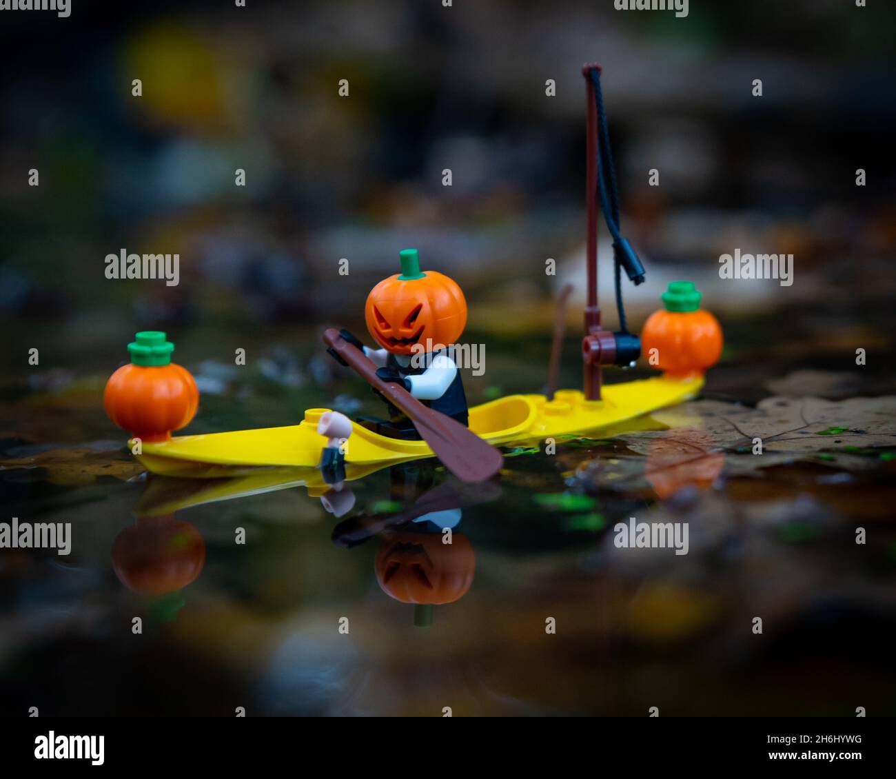 Lego minifigure mr pumpkin in kayak Stock Photo - Alamy
