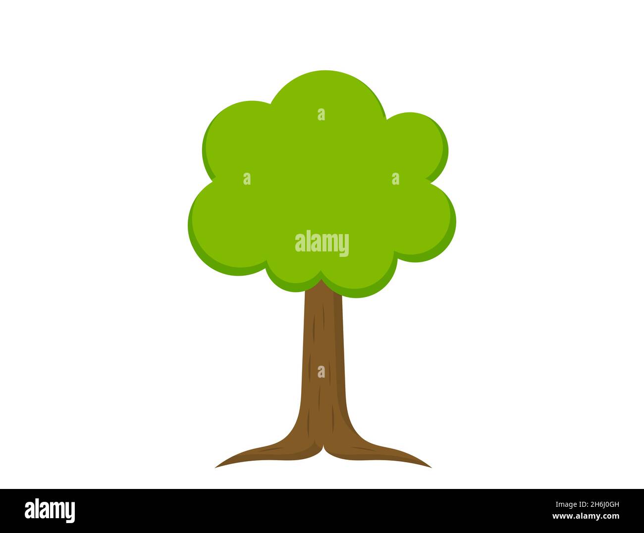Green tree with roots. Tree icon. Vector illustration Stock Vector ...