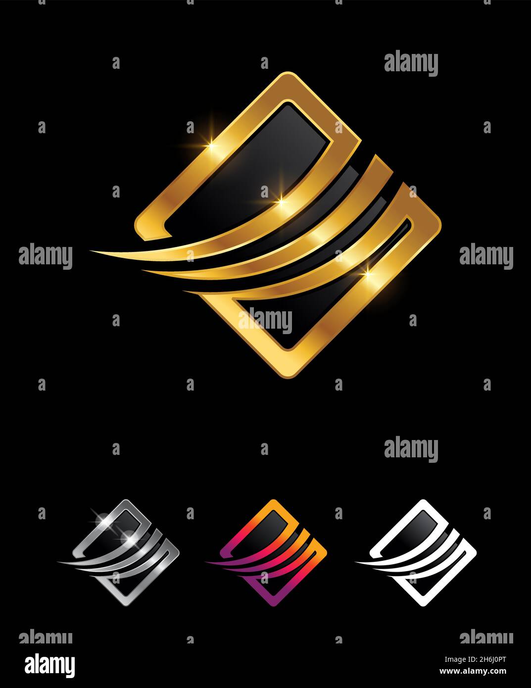 A vector illustration set of Golden Business Finance Premium Company ...