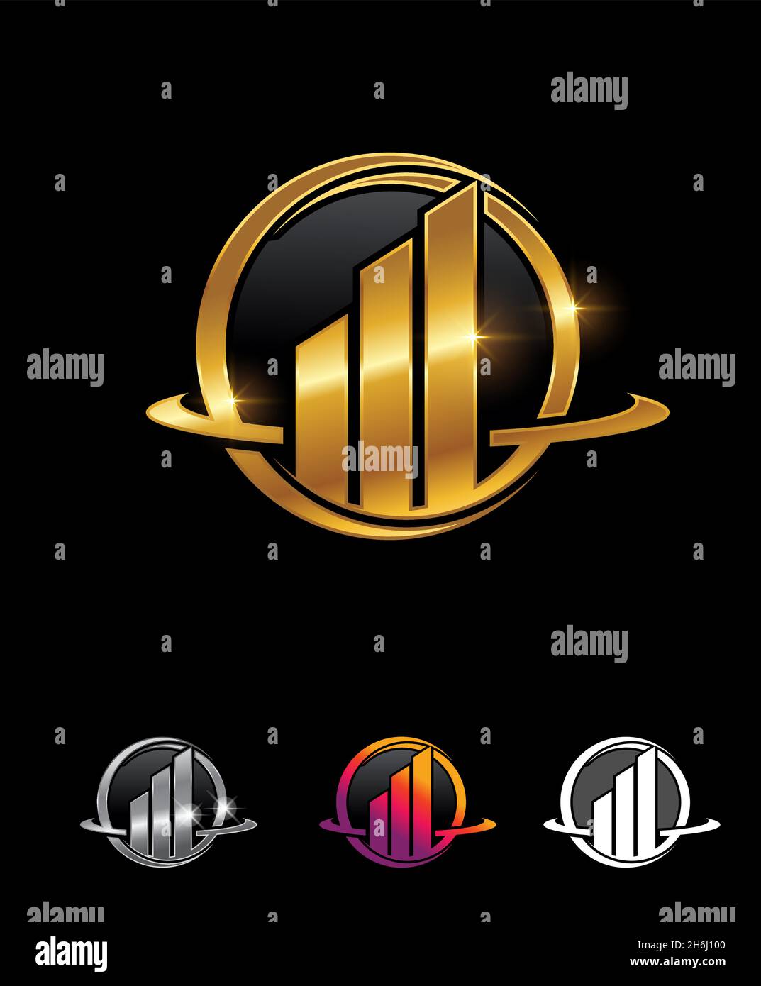 A vector illustration set of Golden Business Finance Premium Company ...