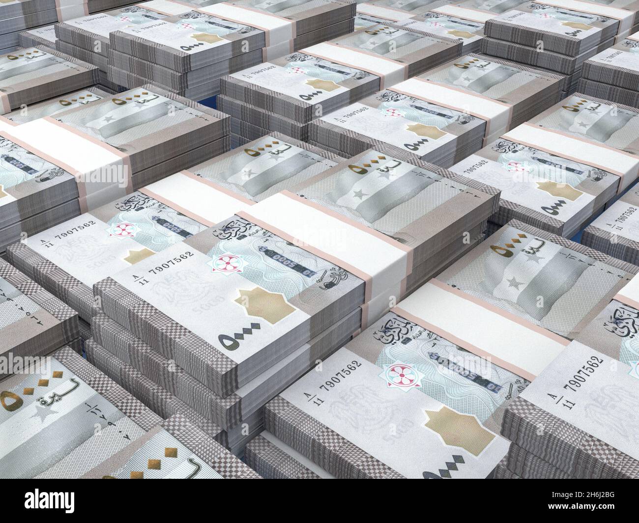 Money of Syria. Pound bills. SYP banknotes. 5000 Arabic. Business ...