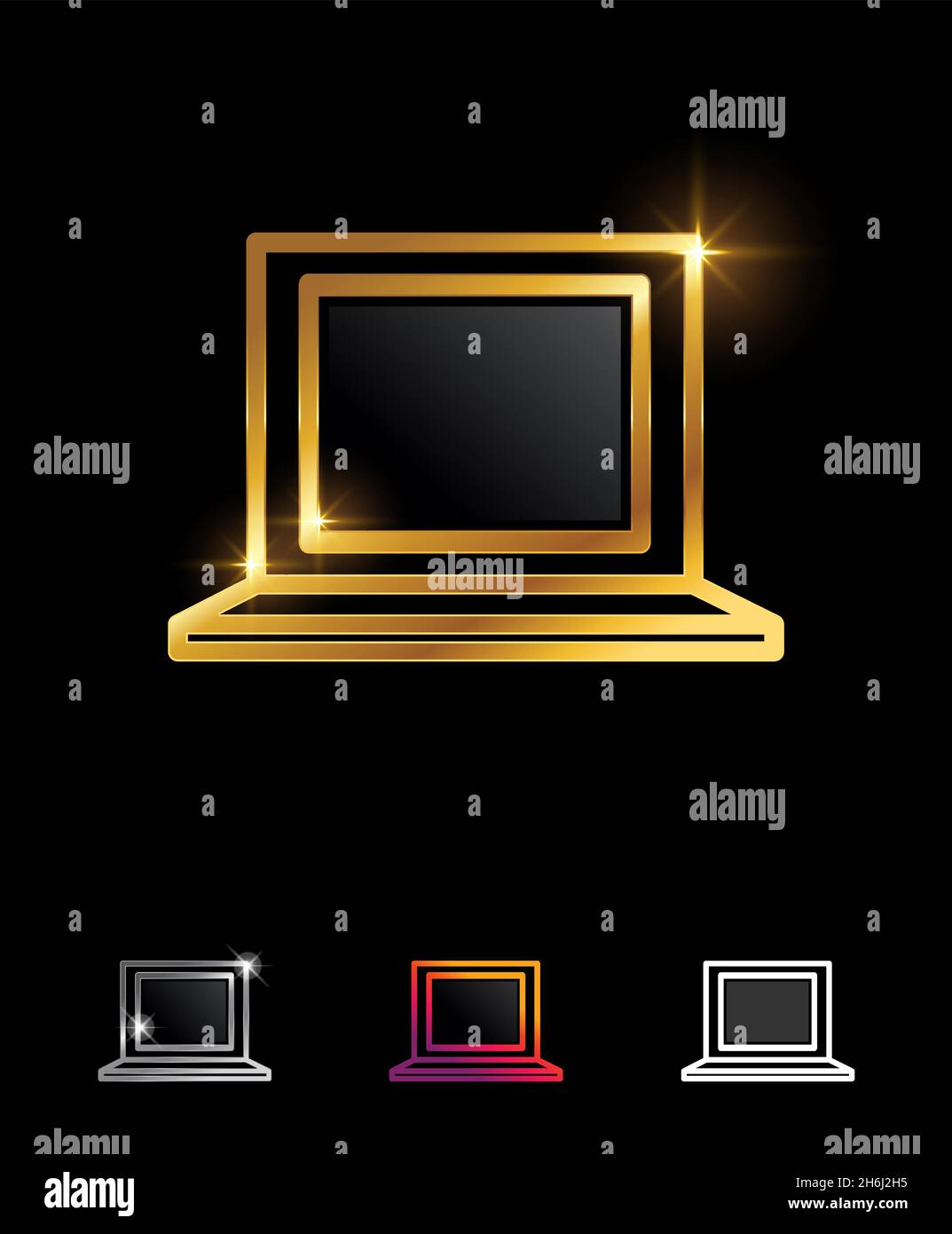 A vector illustration set of Golden Phone vector Sign in black ...