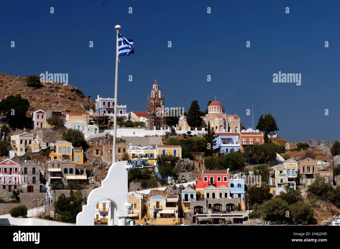 Symi Harbour, Dodecanese Islands, Southern Aegean, Greece Stock Photo ...