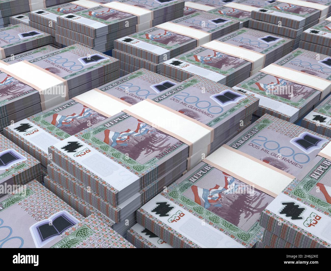 Money of Paraguay. Guarani bills. PYG banknotes. 2000 Spanish. Business ...