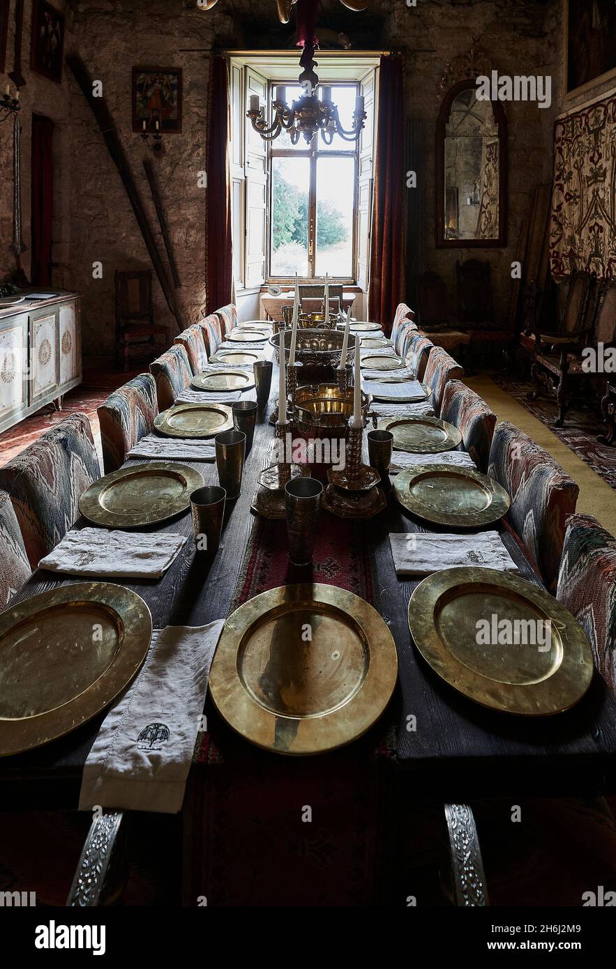 Historic dining table in an English Castle Stock Photo - Alamy