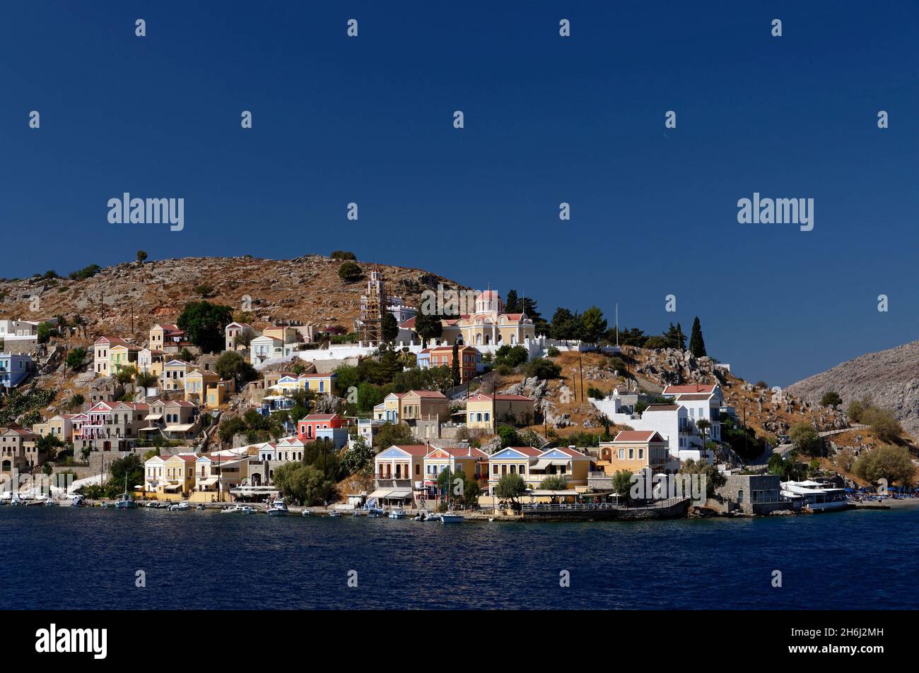 Symi Harbour, Dodecanese Islands, Southern Aegean, Greece Stock Photo ...