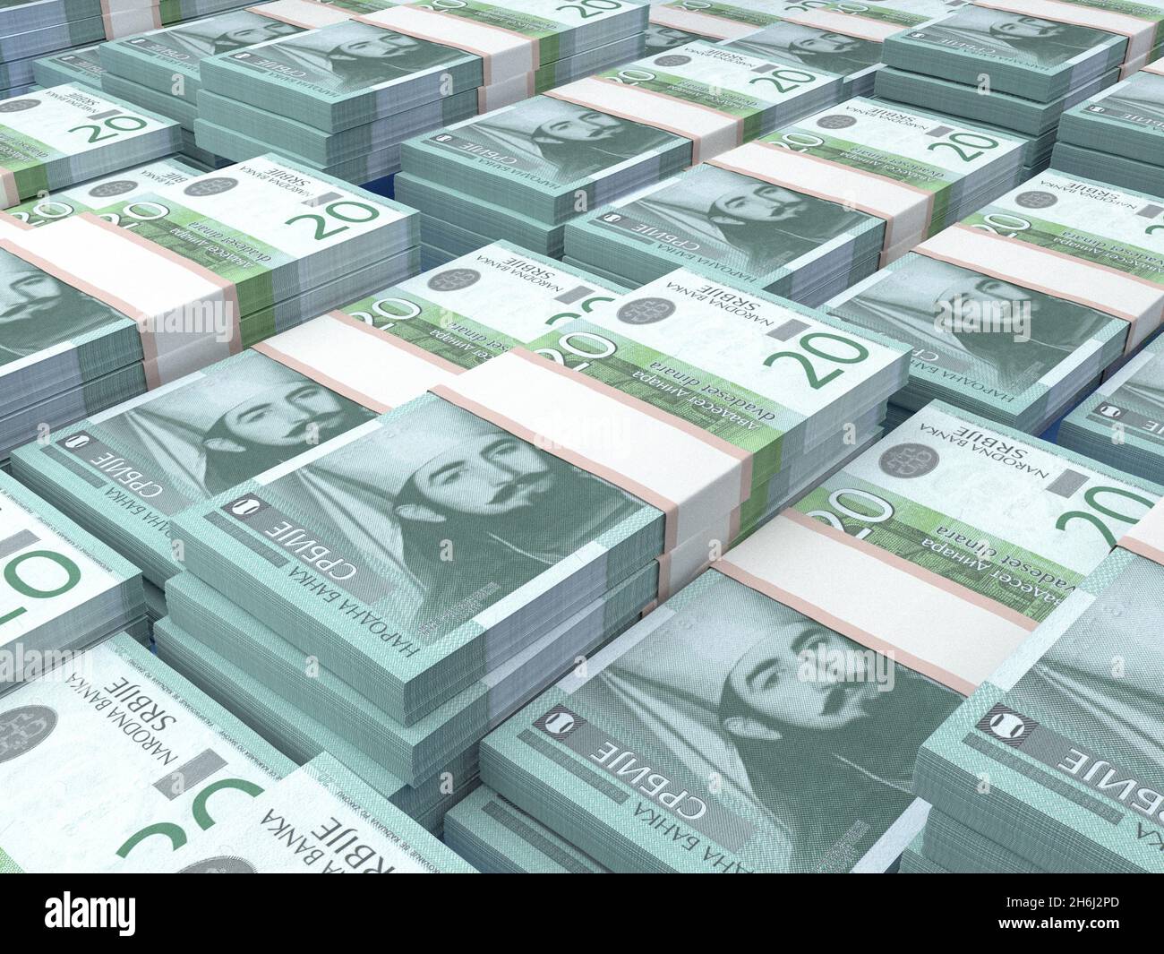 Money of Serbia. Serbian dinar bills. RSD banknotes. 20 dinari ...