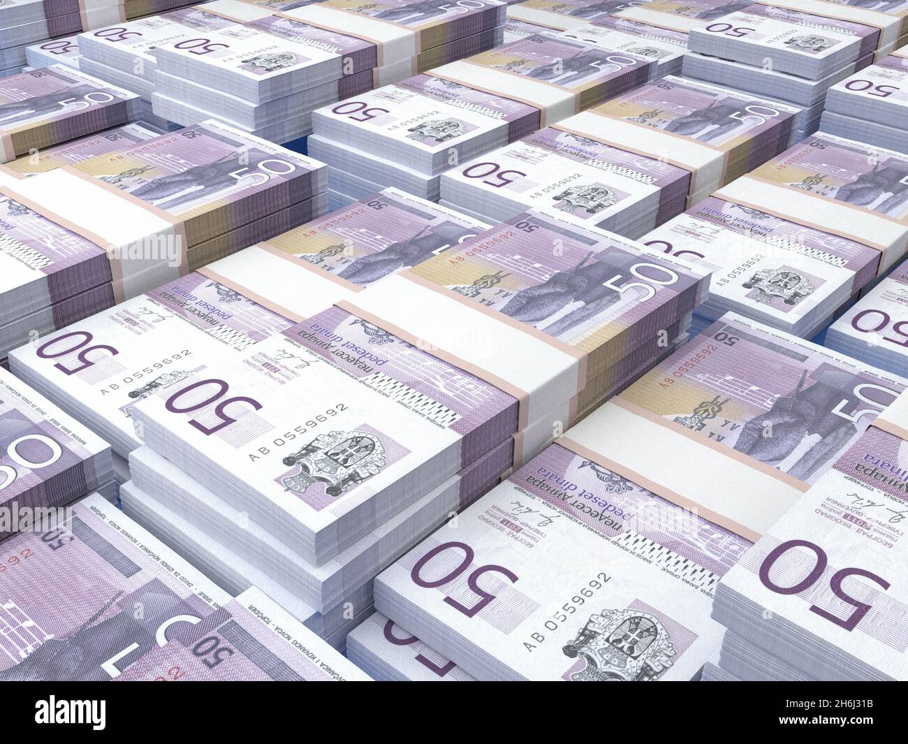 Money of Serbia. Serbian dinar bills. RSD banknotes. 50 dinari ...