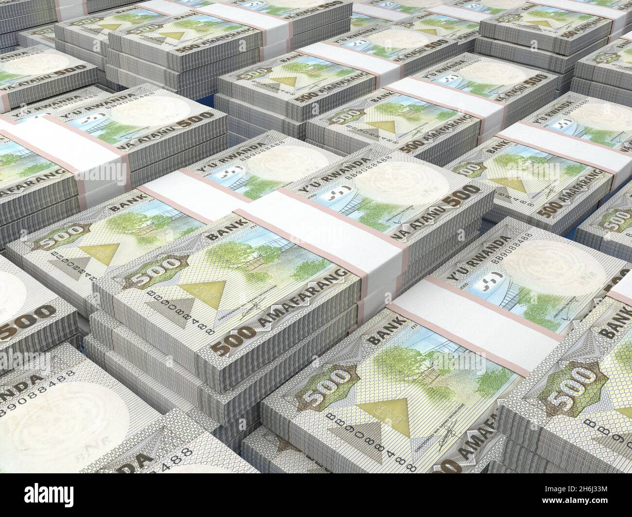 Money of Rwanda. Franc bills. RWF banknotes. 500 Kinya. Business ...