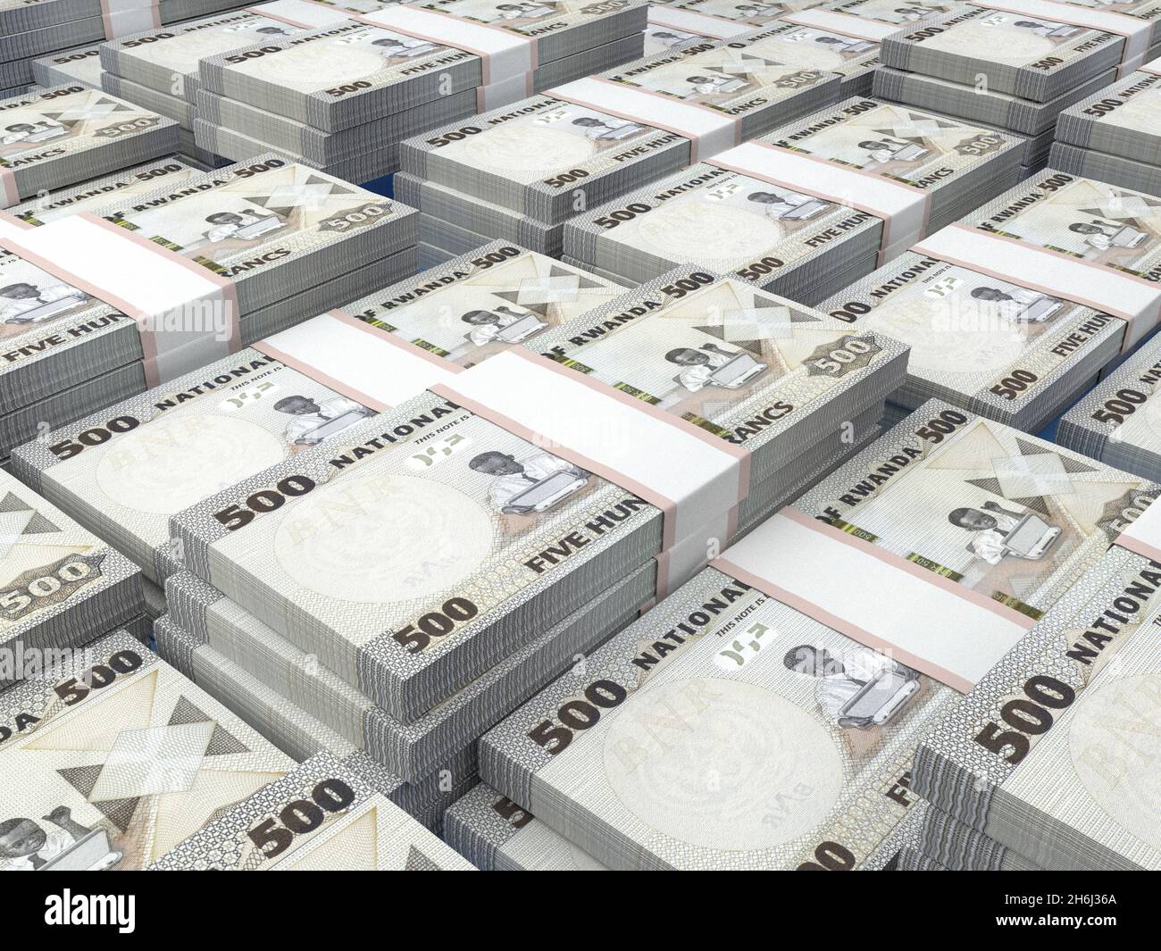 Money of Rwanda. Franc bills. RWF banknotes. 500 Kinya. Business ...