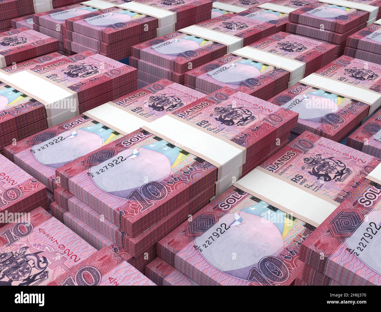 Money of Solomon Islands. Dollar bills. SBD banknotes. 10 Tok. Business ...