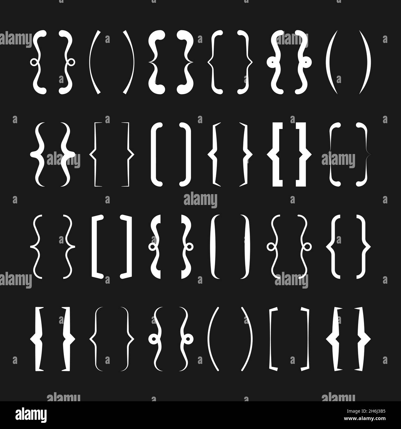 Text brackets collection, white quotation box. Curly, square and corner ...