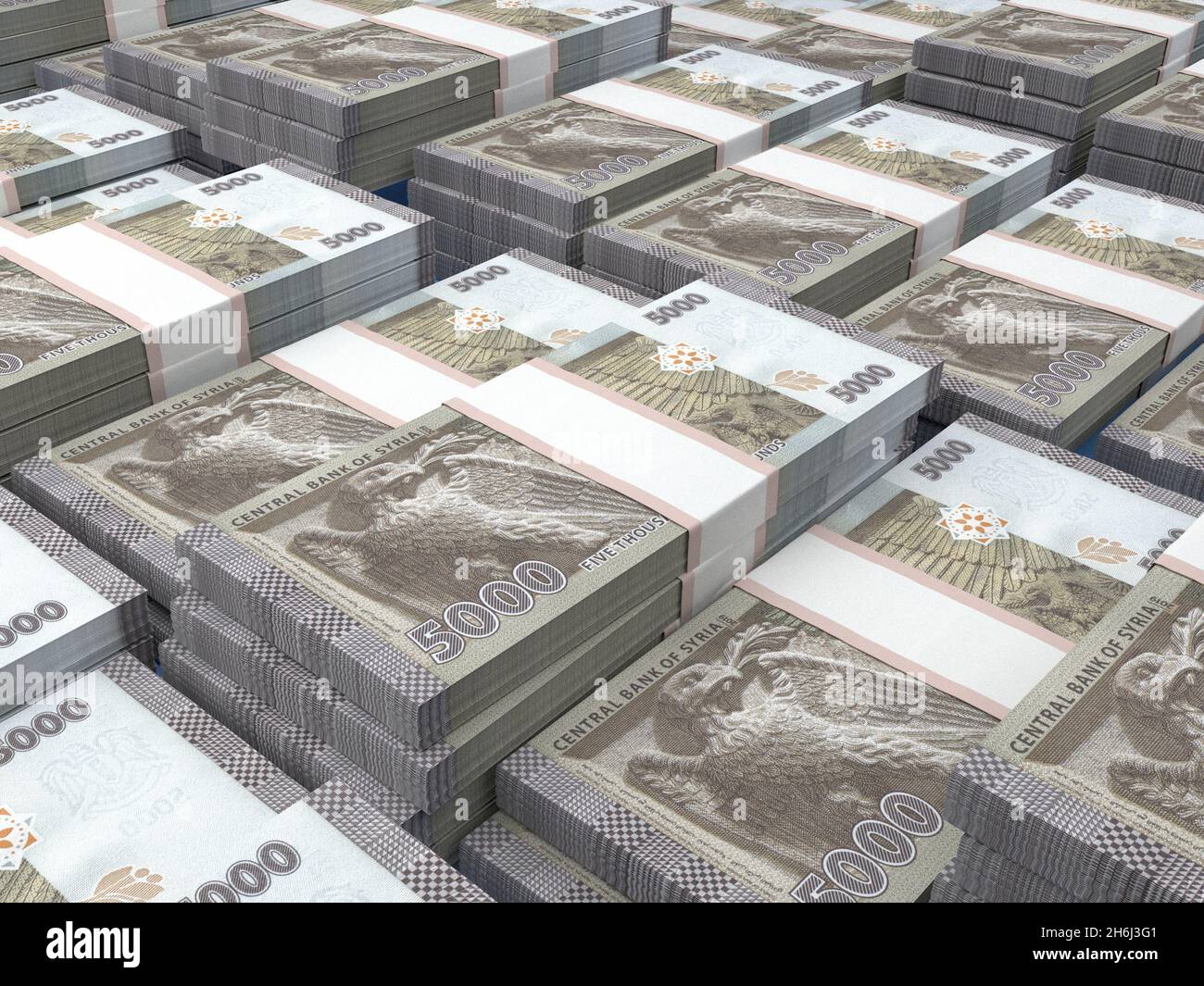 Money of Syria. Pound bills. SYP banknotes. 5000 Arabic. Business ...