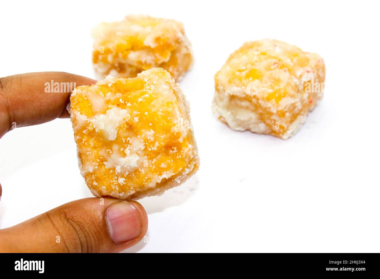 Sweet mathri on white background with selective focus Stock Photo - Alamy