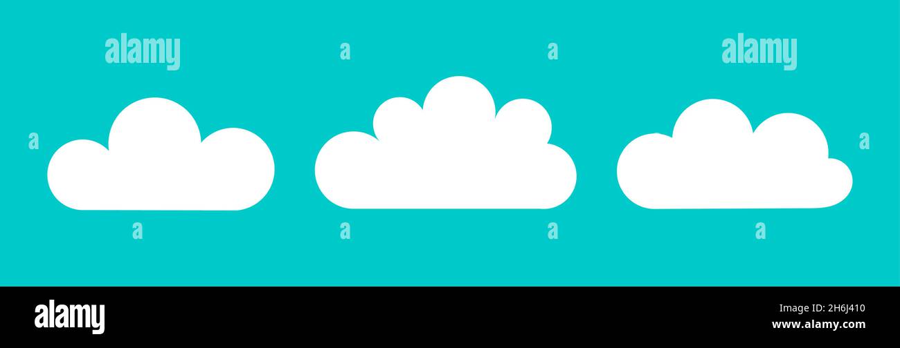 Clouds over blue sky background long banner. Vector illustration Stock ...