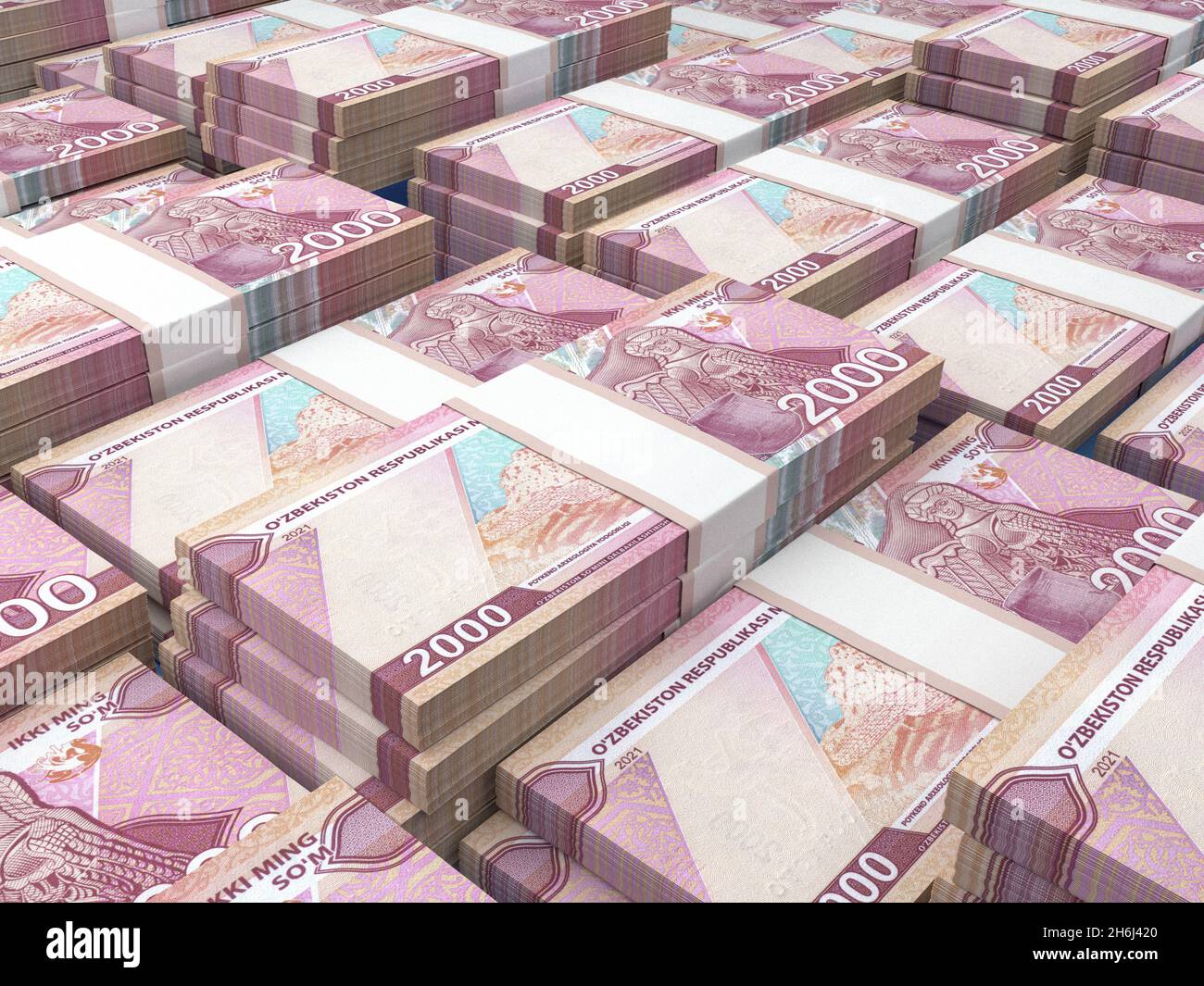 Money of Uzbekistan. Som bills. UZS banknotes. 2000 Uzbek. Business ...