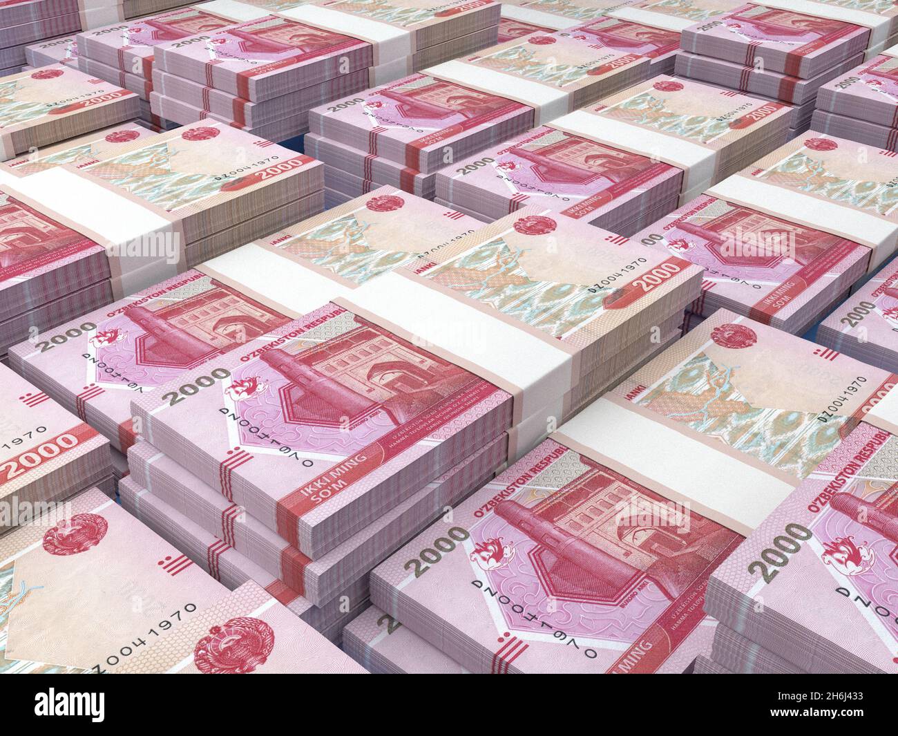 Money of Uzbekistan. Som bills. UZS banknotes. 2000 Uzbek. Business ...