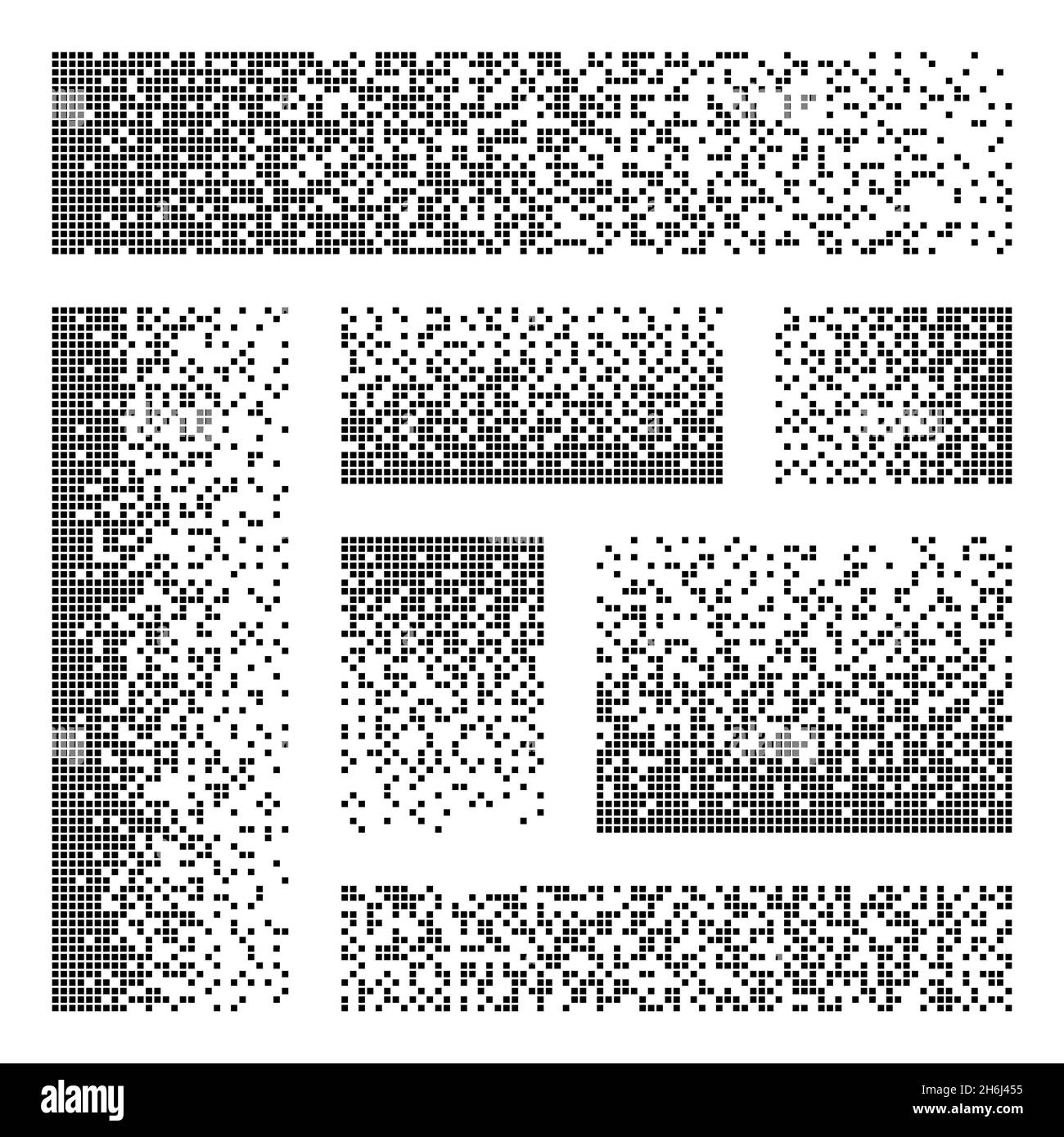 Pixel disintegration, decay effect. Various rectangular elements made ...