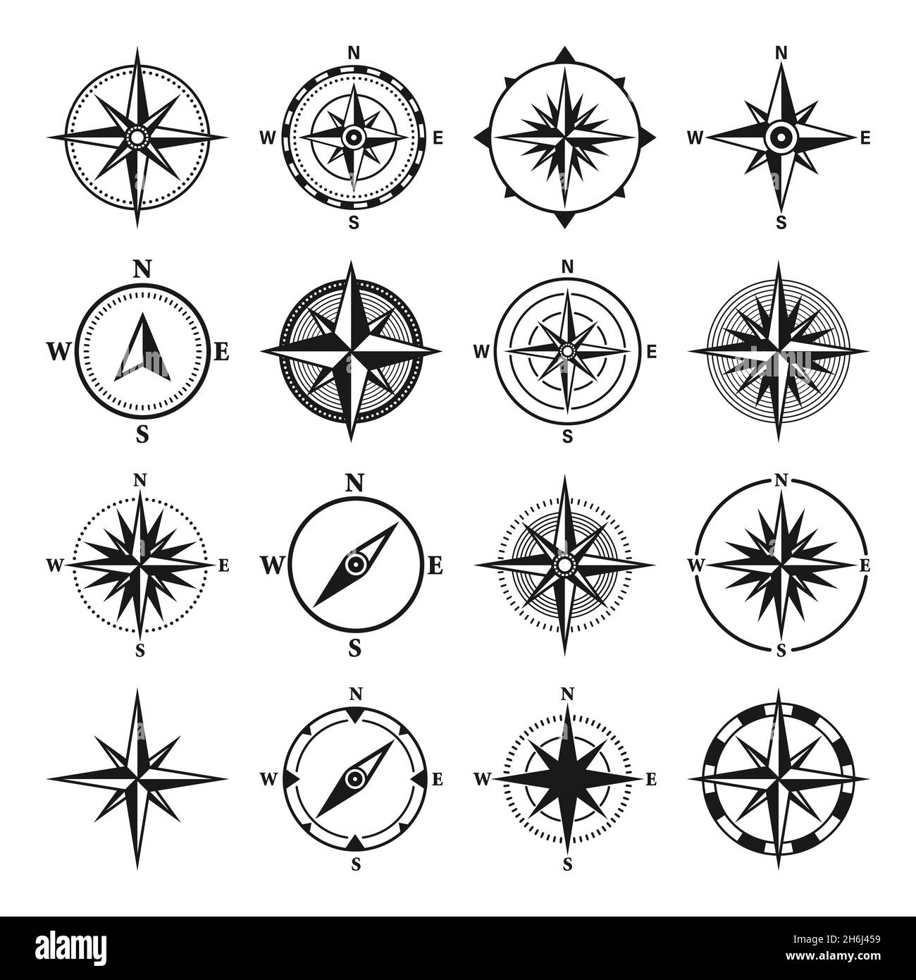 Marine chart and compass Black and White Stock Photos & Images - Alamy