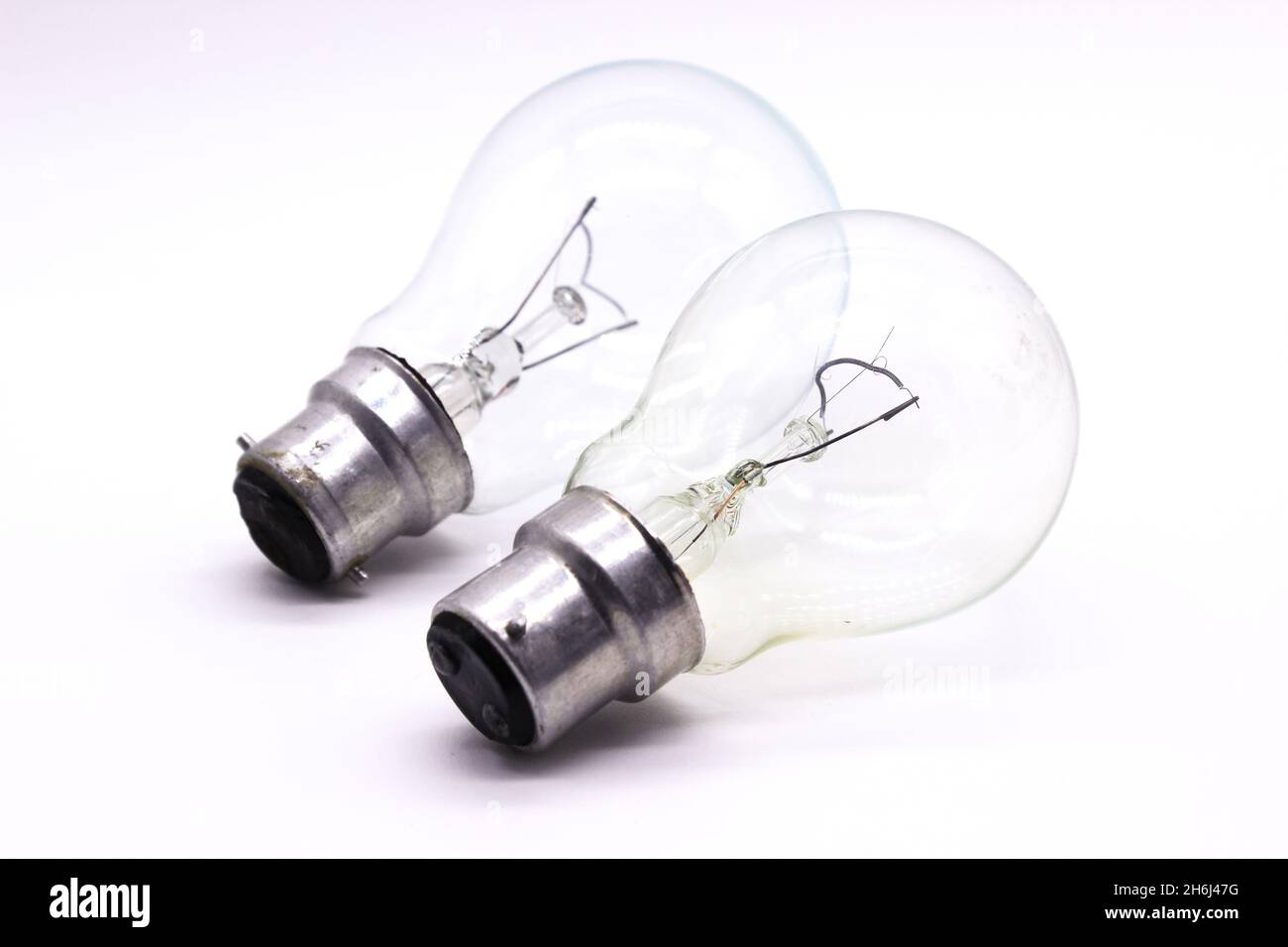 light bulbs on white background with selective focus Stock Photo - Alamy
