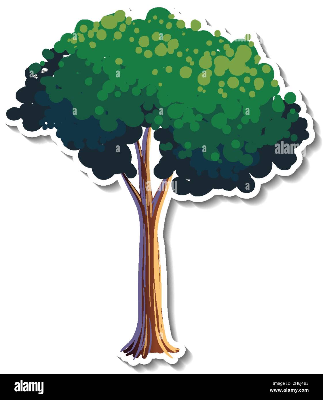 Tree sticker on white background illustration Stock Vector Image & Art ...