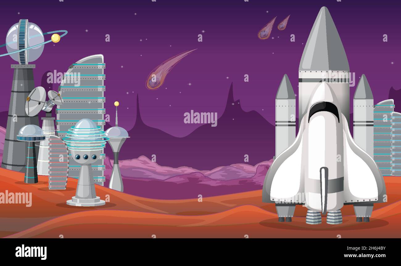 A space cartoon background scene illustration Stock Vector Image & Art ...