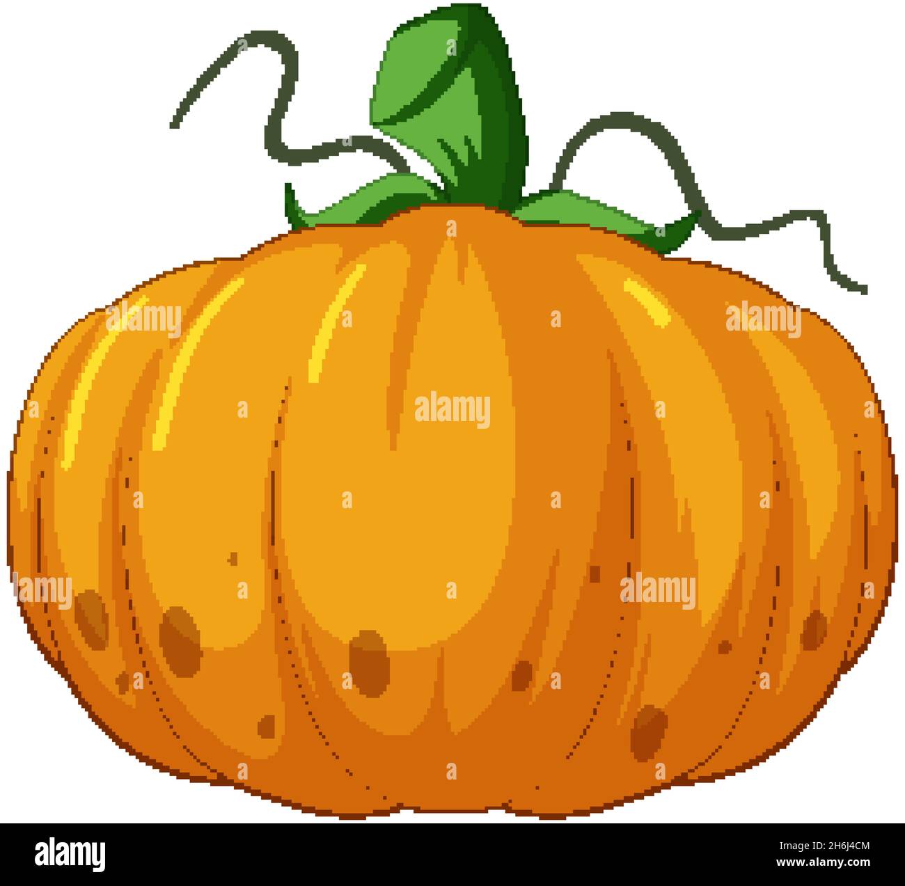 Orange pumpkin in cartoon style on white background illustration Stock ...