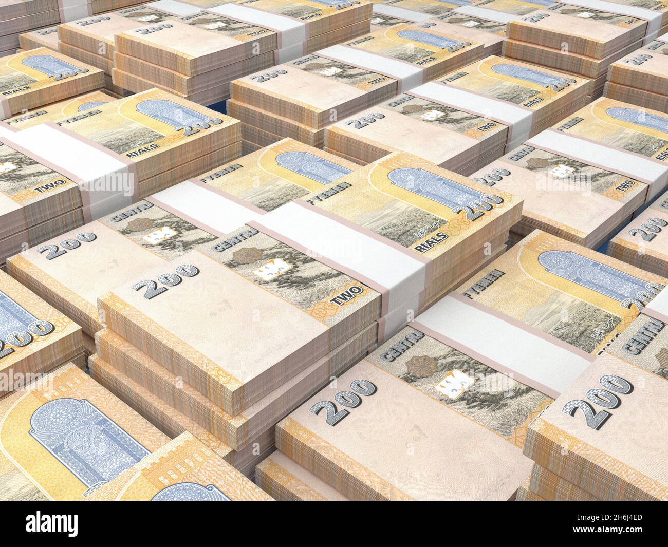 Money of Yemen. Rial bills. YER banknotes. 200 Arabic. Business ...