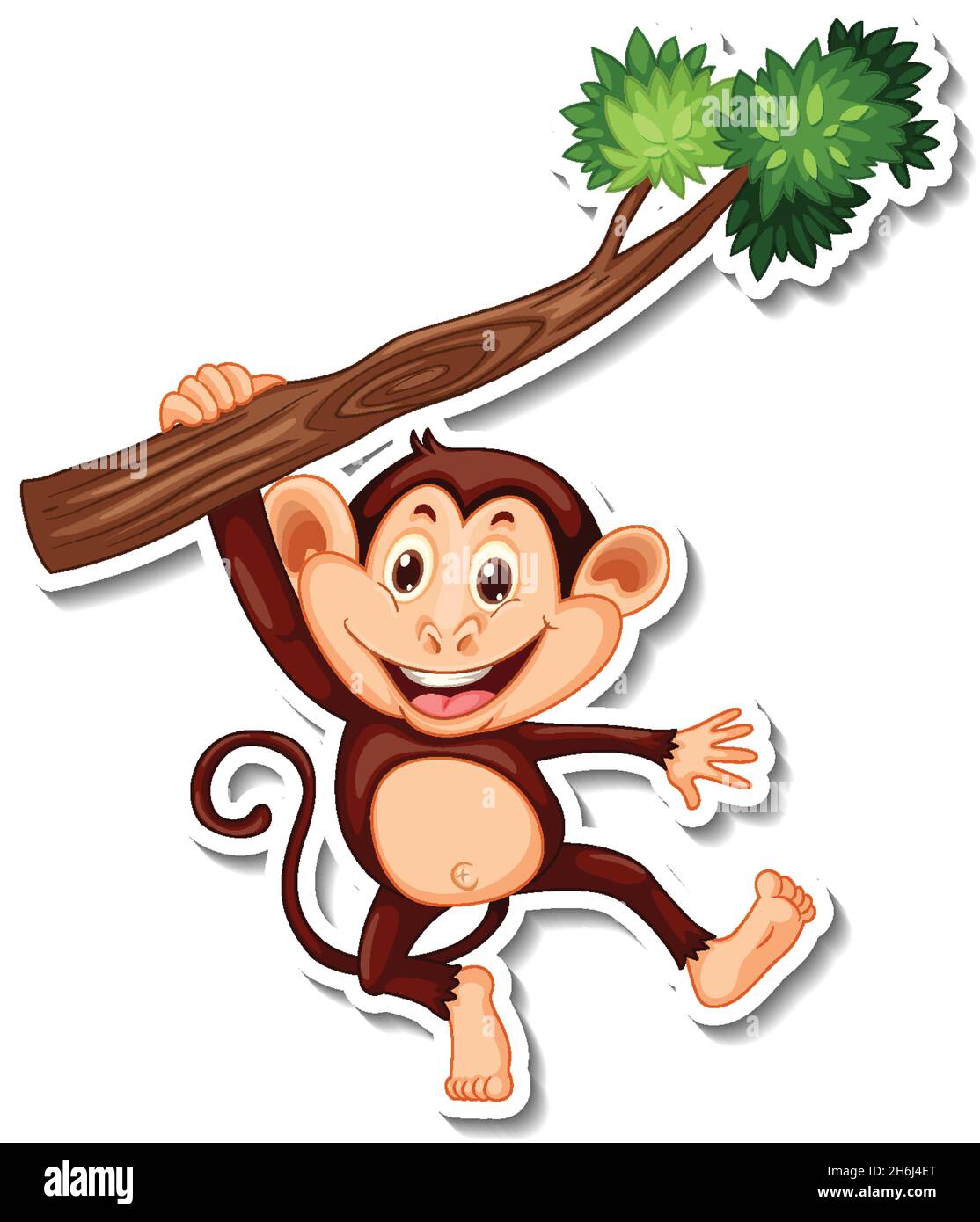 Cute Monkey Cartoon Hanging