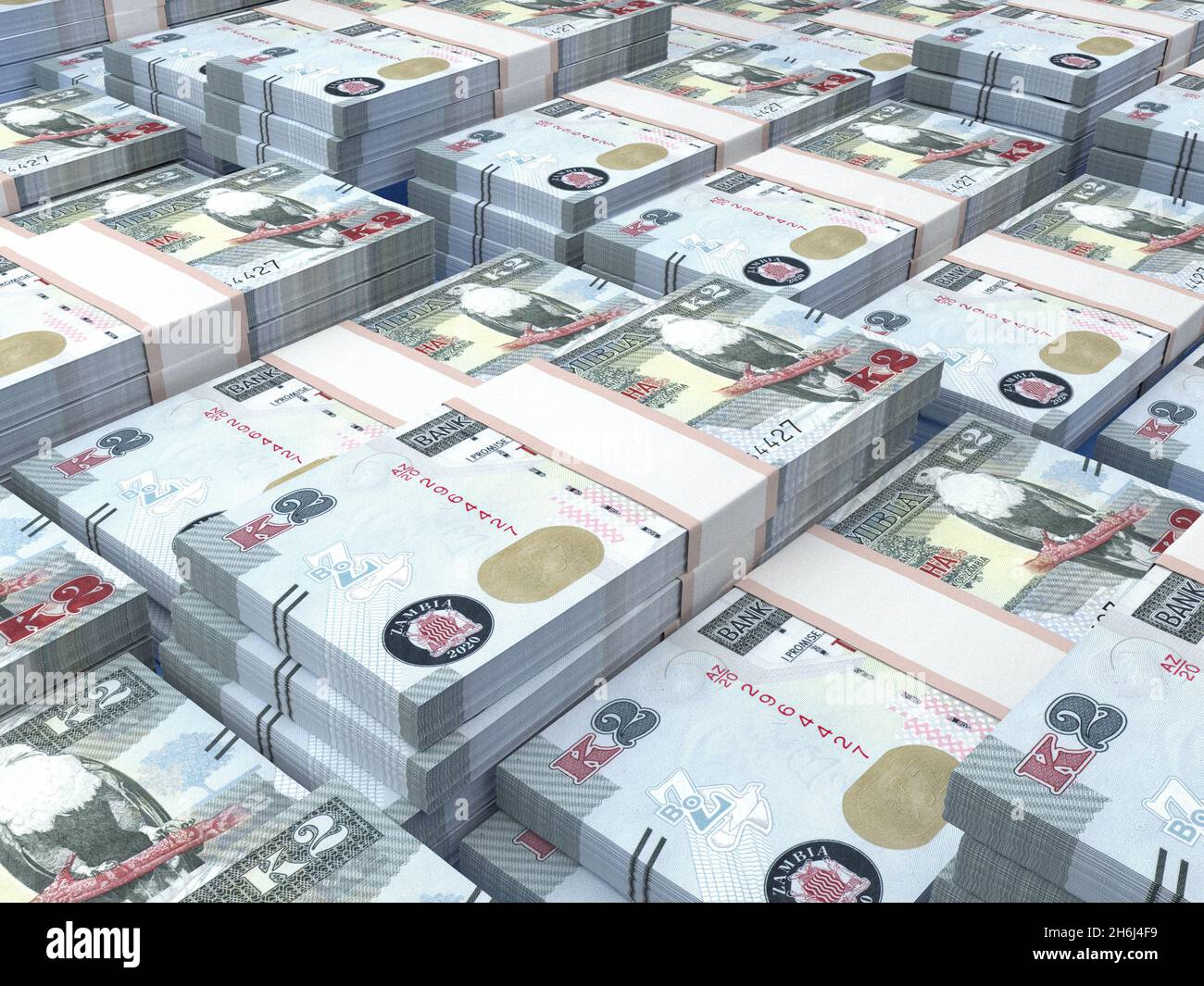 Money of Zambia. Kwacha bills. ZMW banknotes. 2 Bemba. Business ...