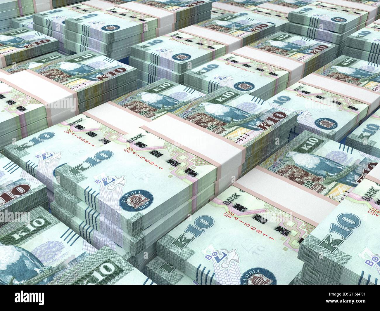 Money of Zambia. Kwacha bills. ZMW banknotes. 10 Bemba. Business ...