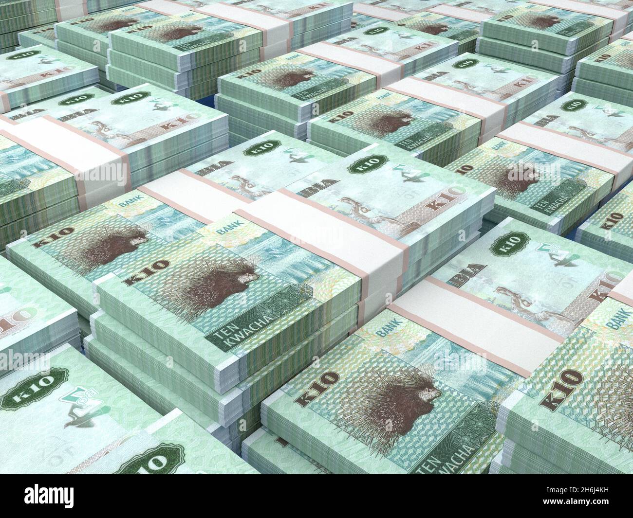 Money of Zambia. Kwacha bills. ZMW banknotes. 10 Bemba. Business ...