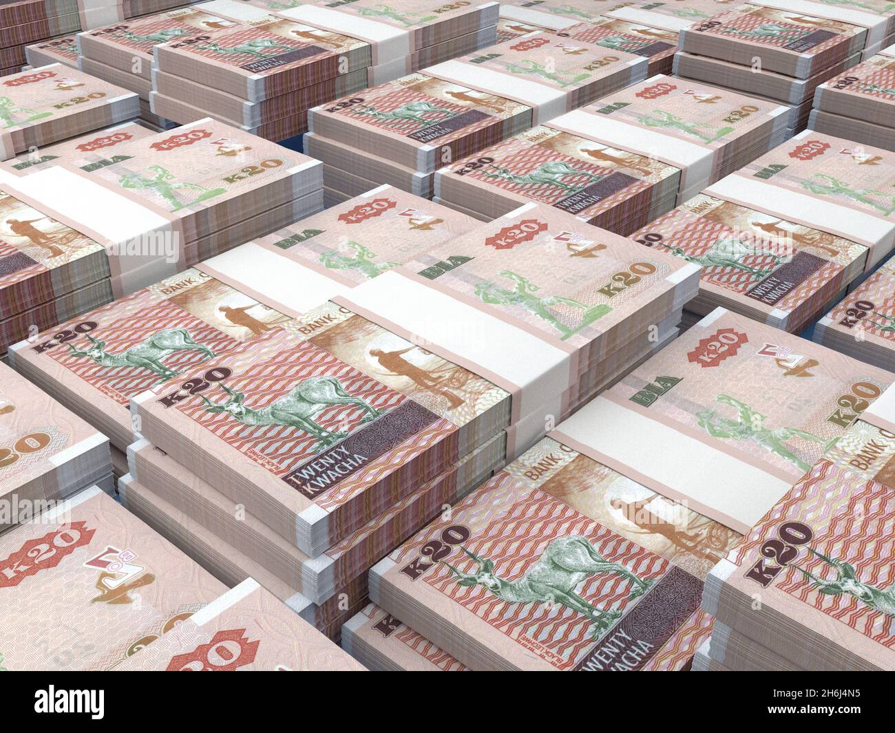 Money of Zambia. Kwacha bills. ZMW banknotes. 20 Bemba. Business ...